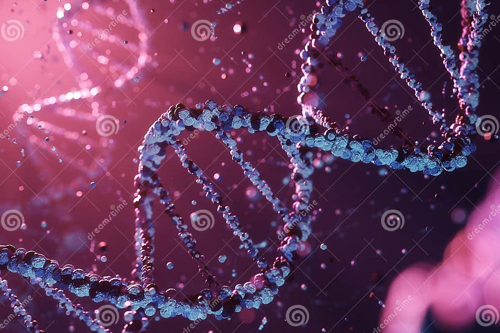 DNA Helix Visualization in a Molecular Environment Stock Illustration ...