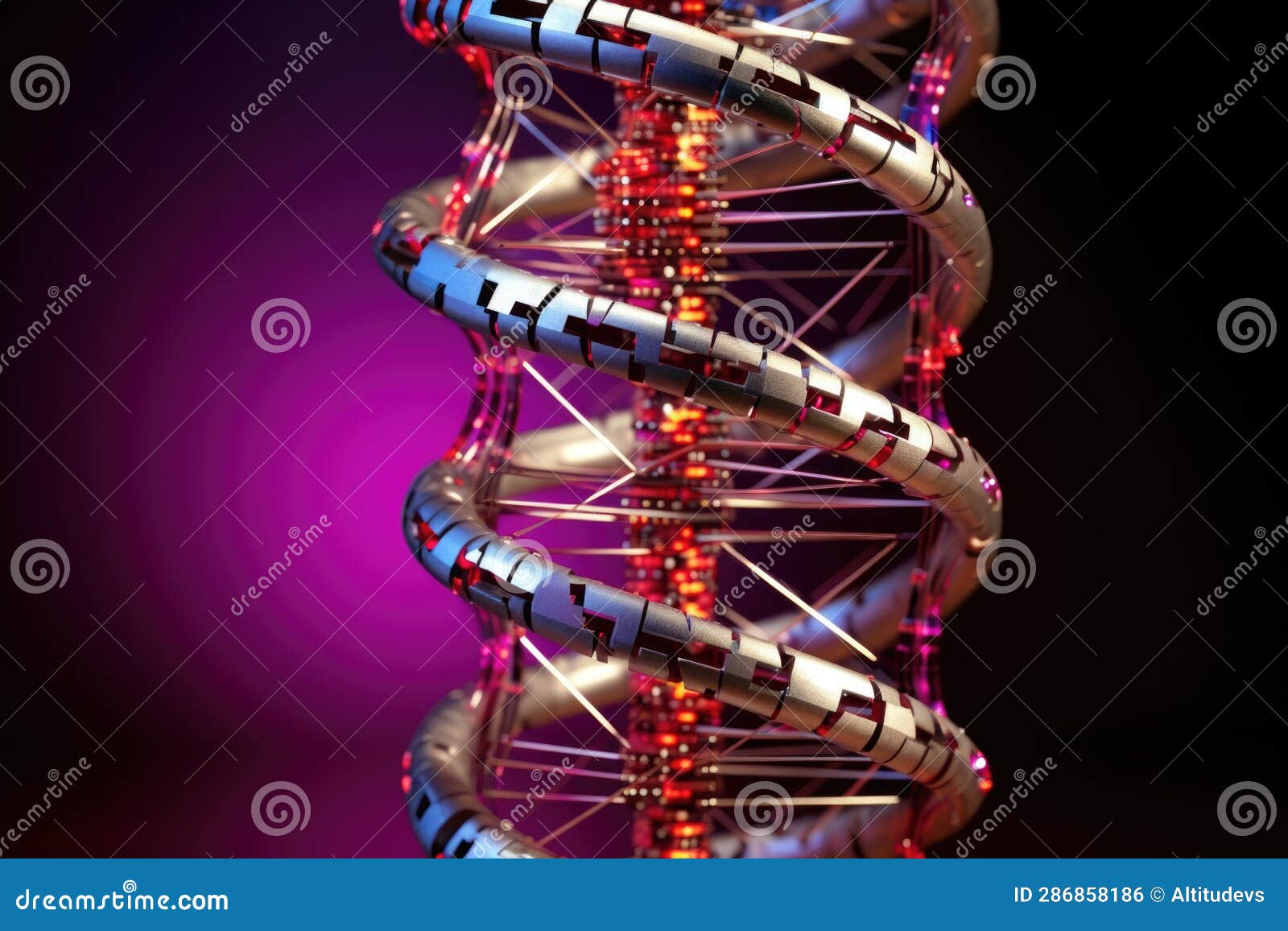 Dna Helix Wrapped Around a Computer Chip Stock Illustration ...