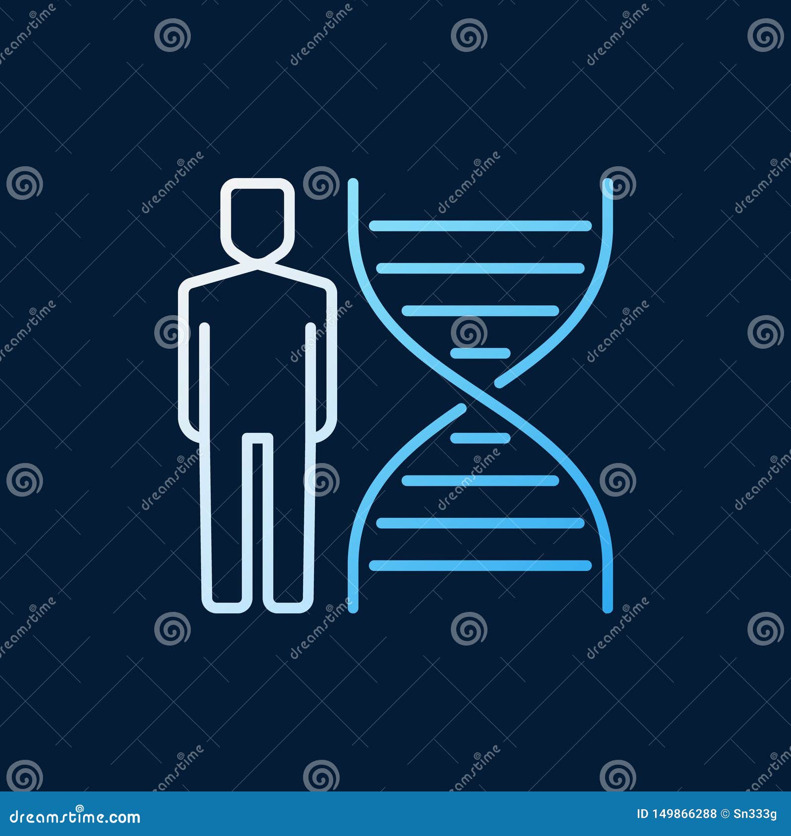 DNA with Human Vector Colored Linear Icon or Logo Element Stock Vector ...