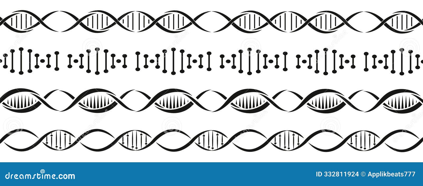 DNA Icon Background Collection. Set of Black Dna Icons Stock Vector ...
