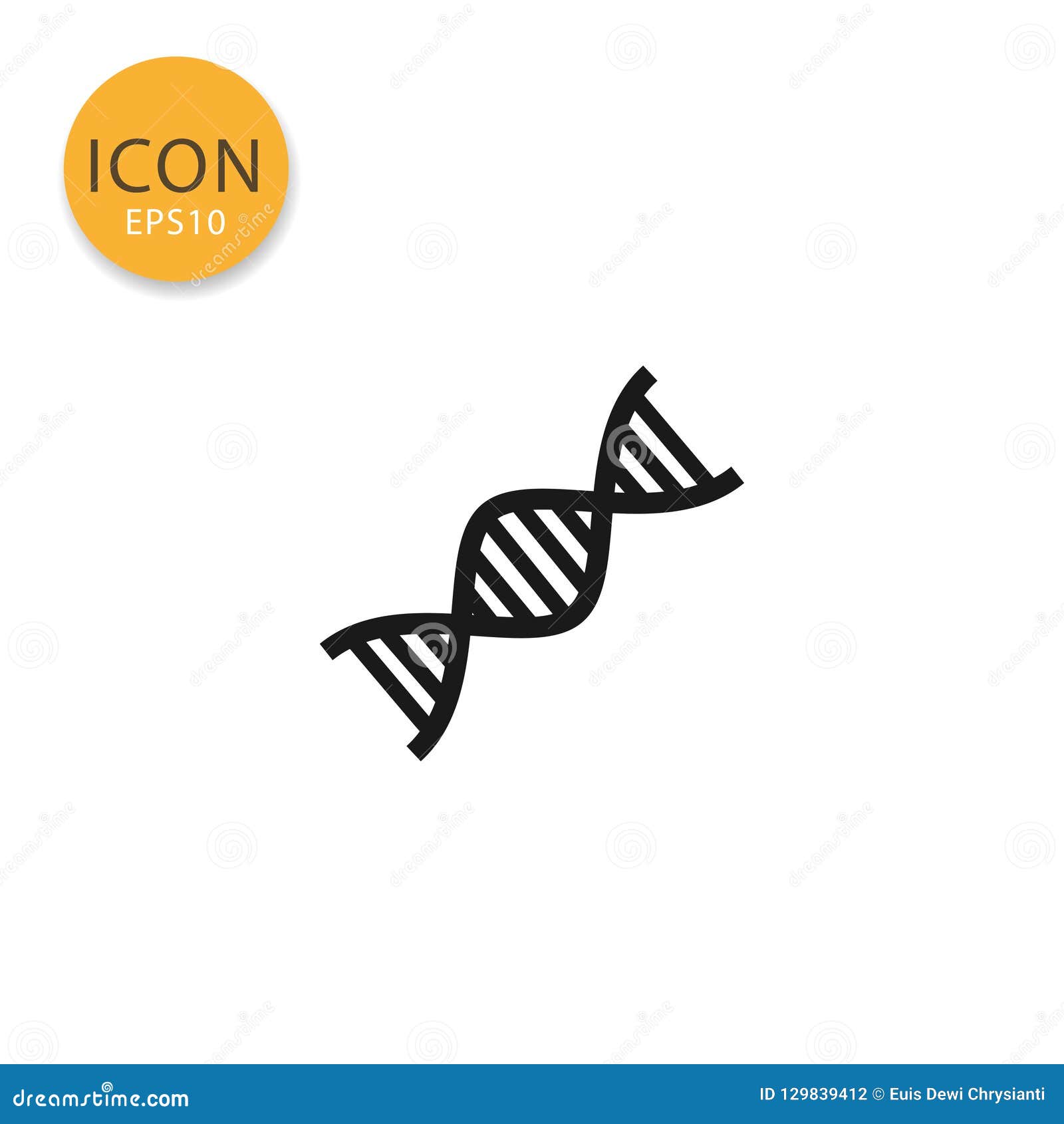 DNA Icon Isolated Flat Style. Stock Vector - Illustration of media ...