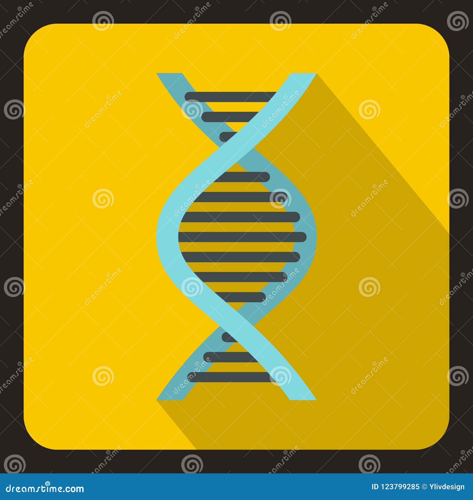 DNA icon, flat style stock illustration. Illustration of medicine ...