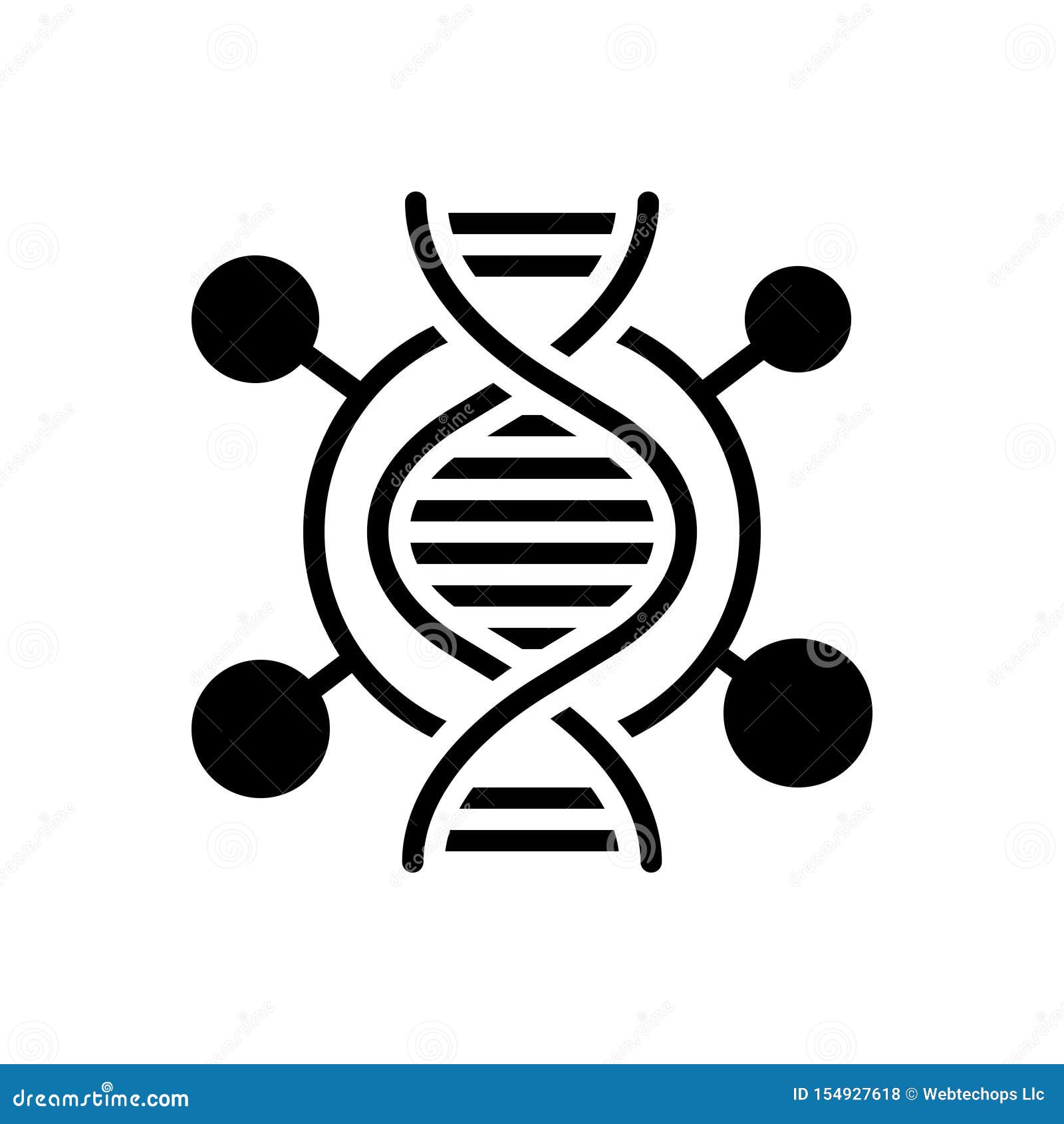Black Solid Icon for Dna, Genetic and Test Stock Vector - Illustration ...