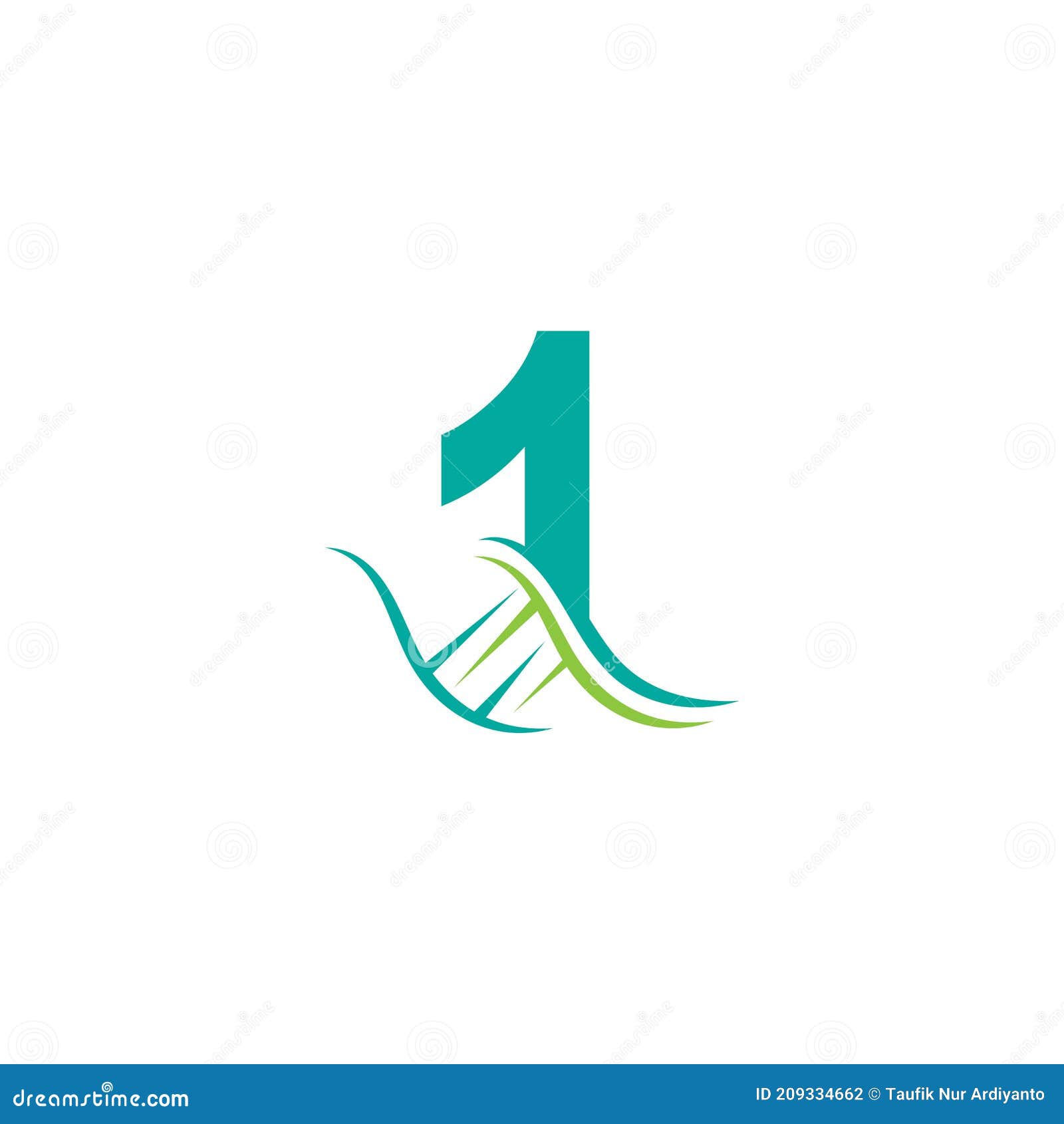 DNA Icon Logo with Number 1 Template Design Stock Vector - Illustration ...