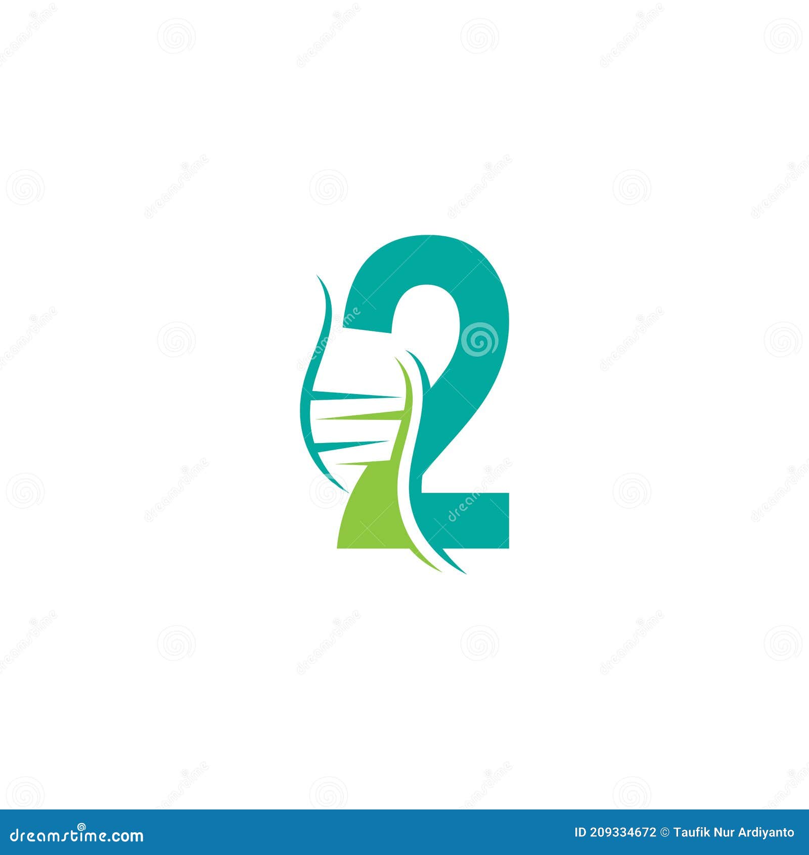 DNA Icon Logo with Number 2 Template Design Stock Vector - Illustration ...