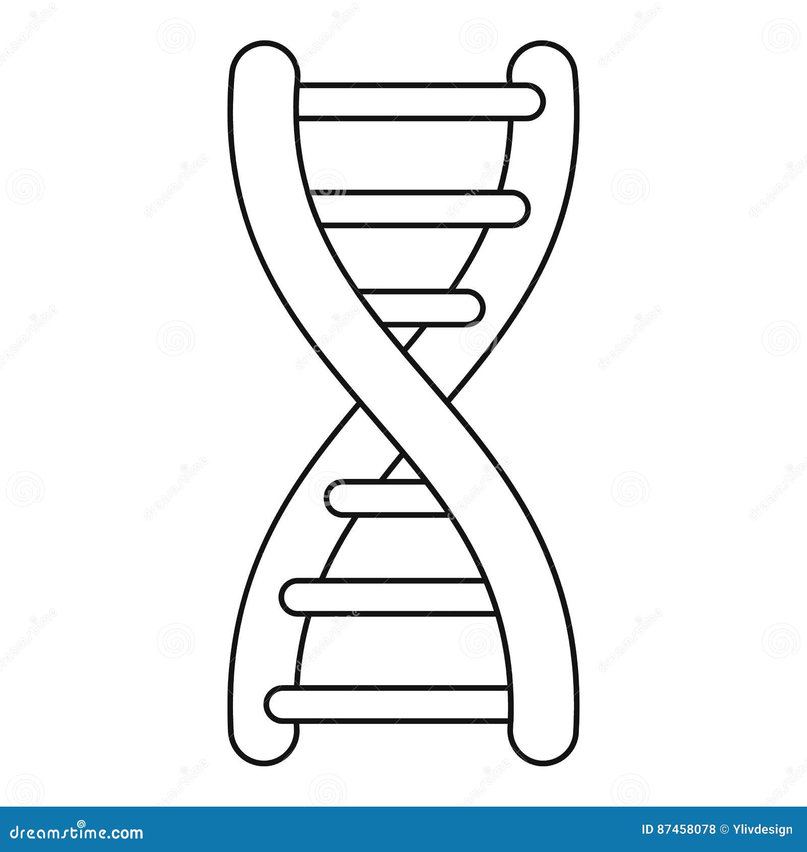Dna icon, outline style stock vector. Illustration of molecule - 87458078