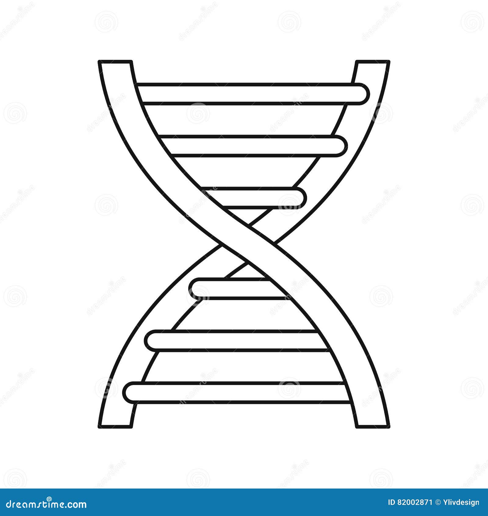DNA Icon In Outline Style Cartoon Vector | CartoonDealer.com #82002871