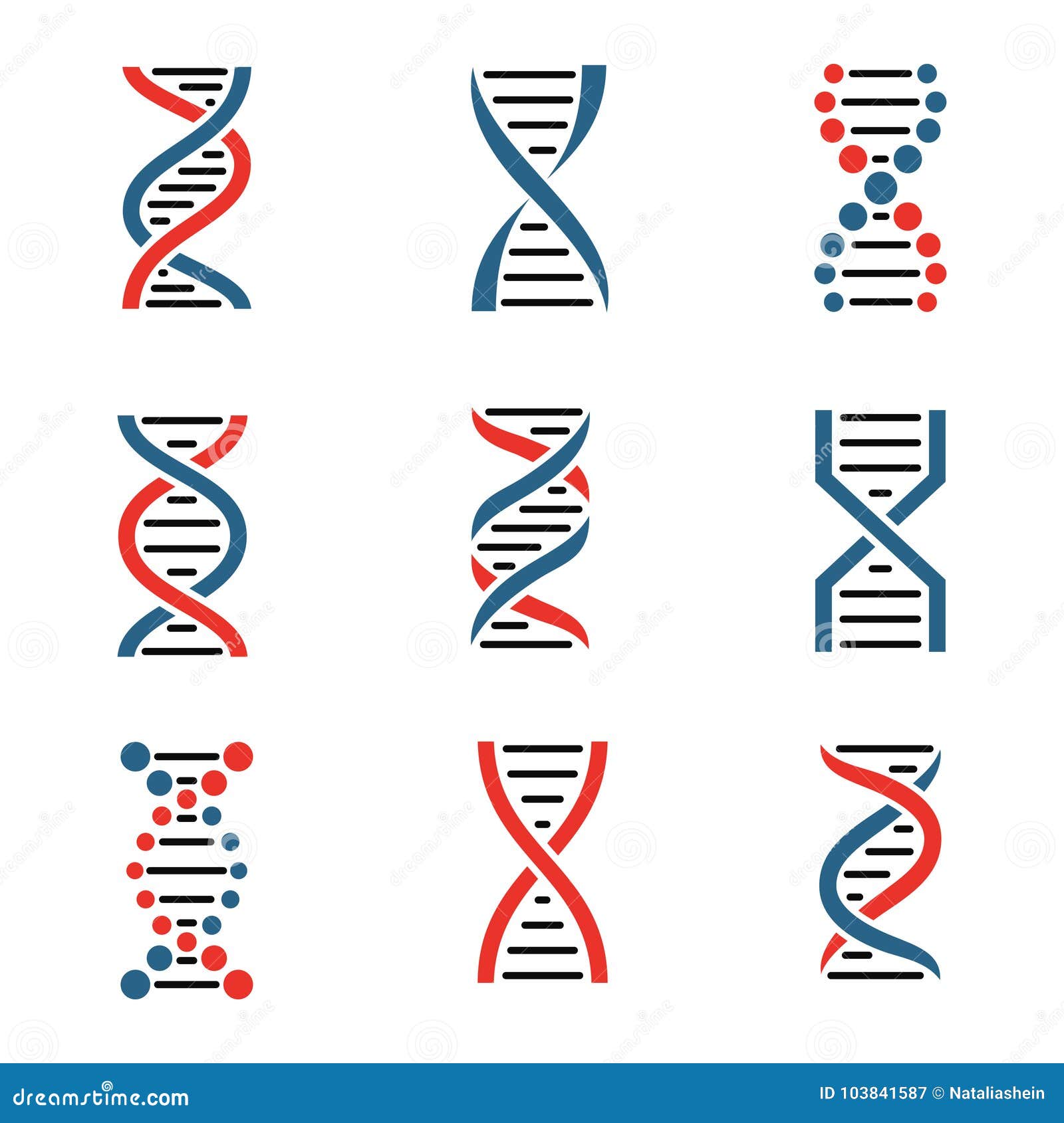 DNA Icon Set Isolated on a White Background. Stock Illustration ...