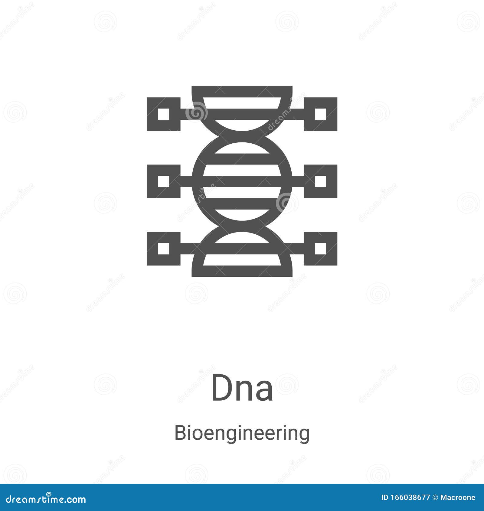 Dna Icon Vector from Bioengineering Collection. Thin Line Dna Outline Icon Vector Illustration ...