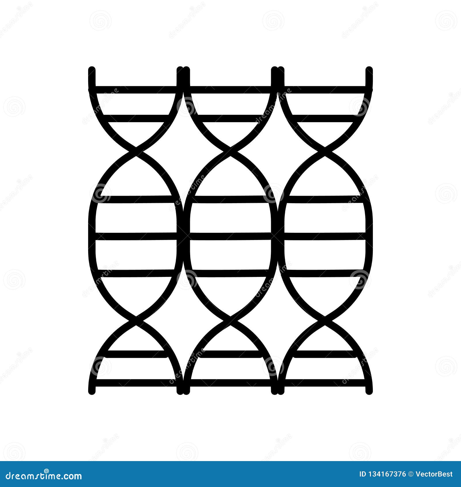 Dna Icon Vector Isolated on White Background, Dna Sign , Thin Line ...