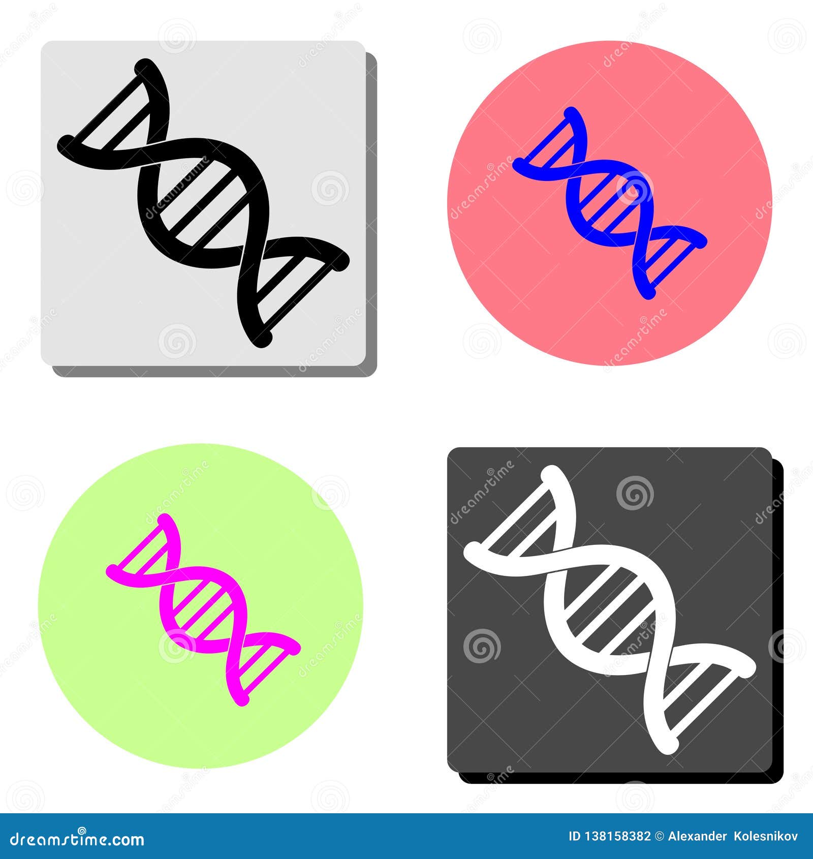 DNA Icono plano del vector stock de ilustración. Ilustración de ...
