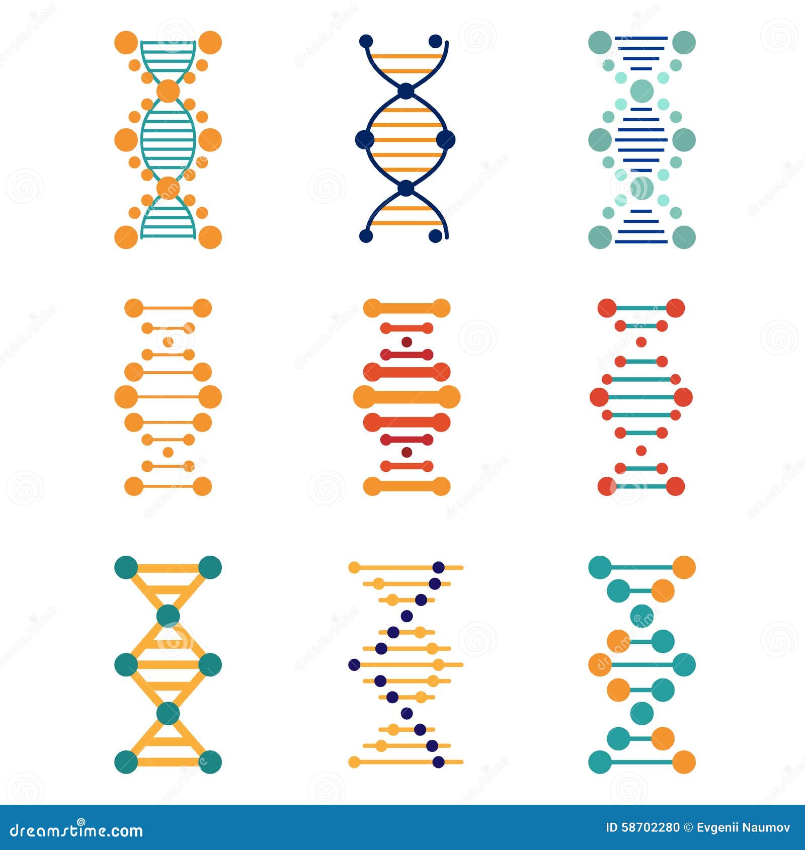 DNA, Iconos Del Vector De La Genética Ilustración del Vector - Imagen ...
