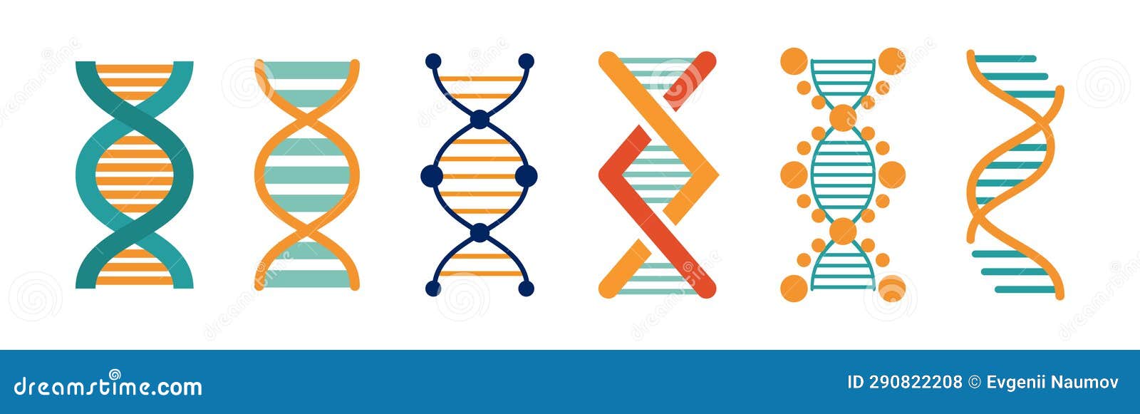 DNA Icons As Genetic Sign and Element Vector Set Stock Vector ...