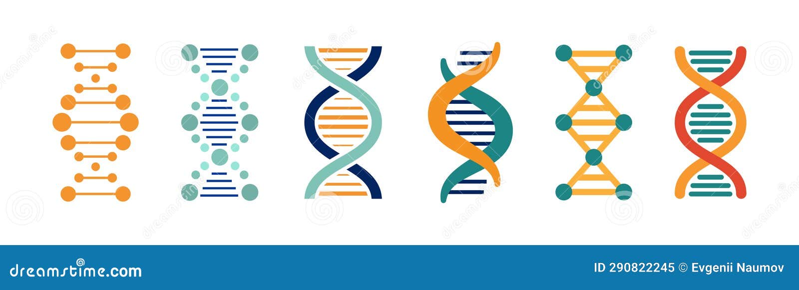 DNA Icons As Genetic Sign and Element Vector Set Stock Illustration ...