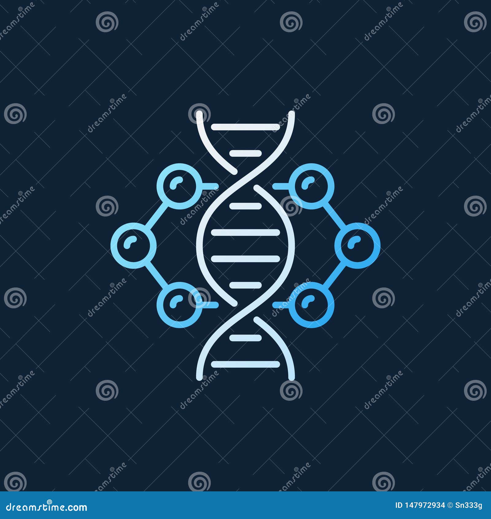 DNA Inside Molecule Vector Colorful Outline Icon or Logo Stock Vector ...