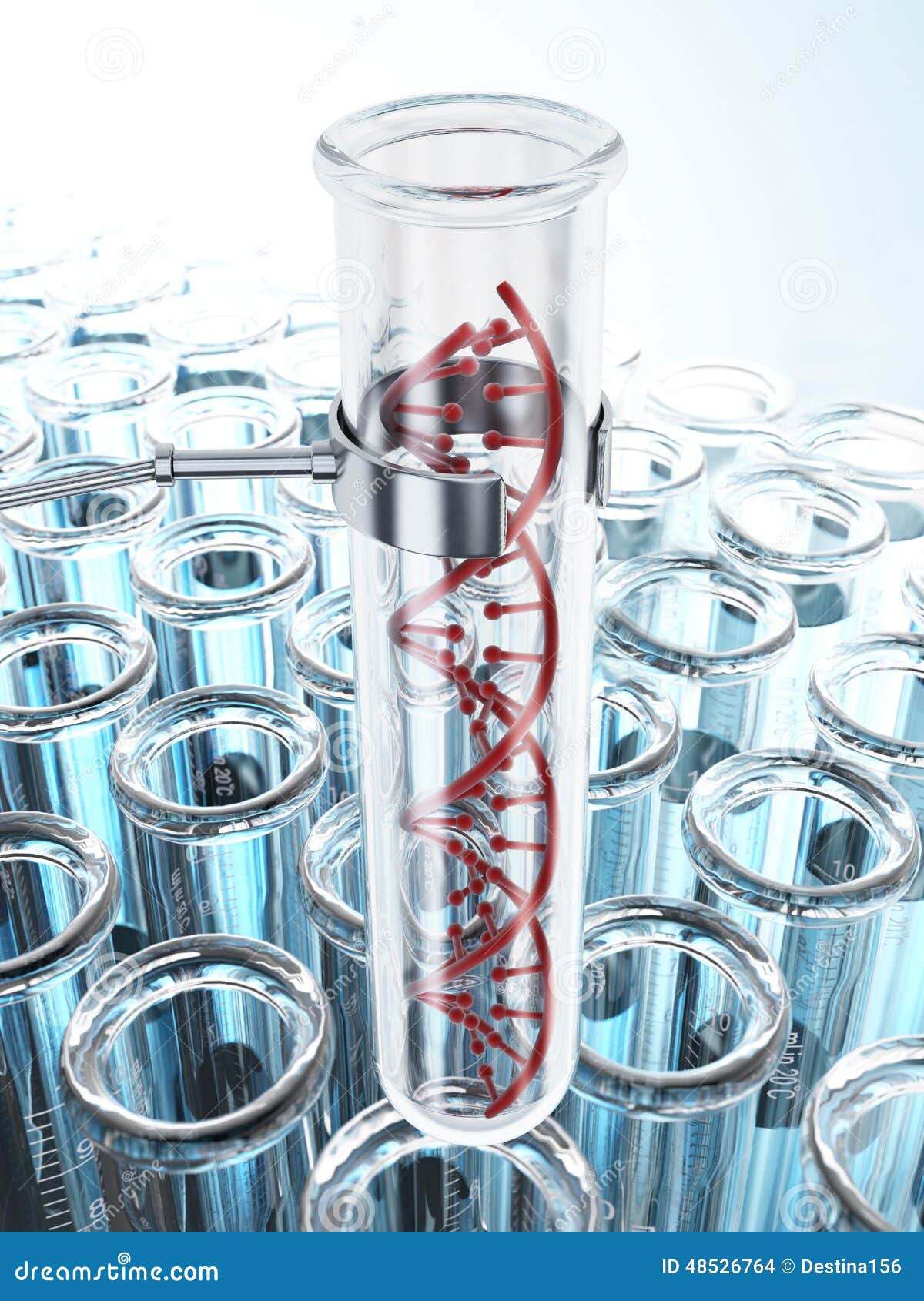 DNA inside test tube stock illustration. Illustration of scientific ...