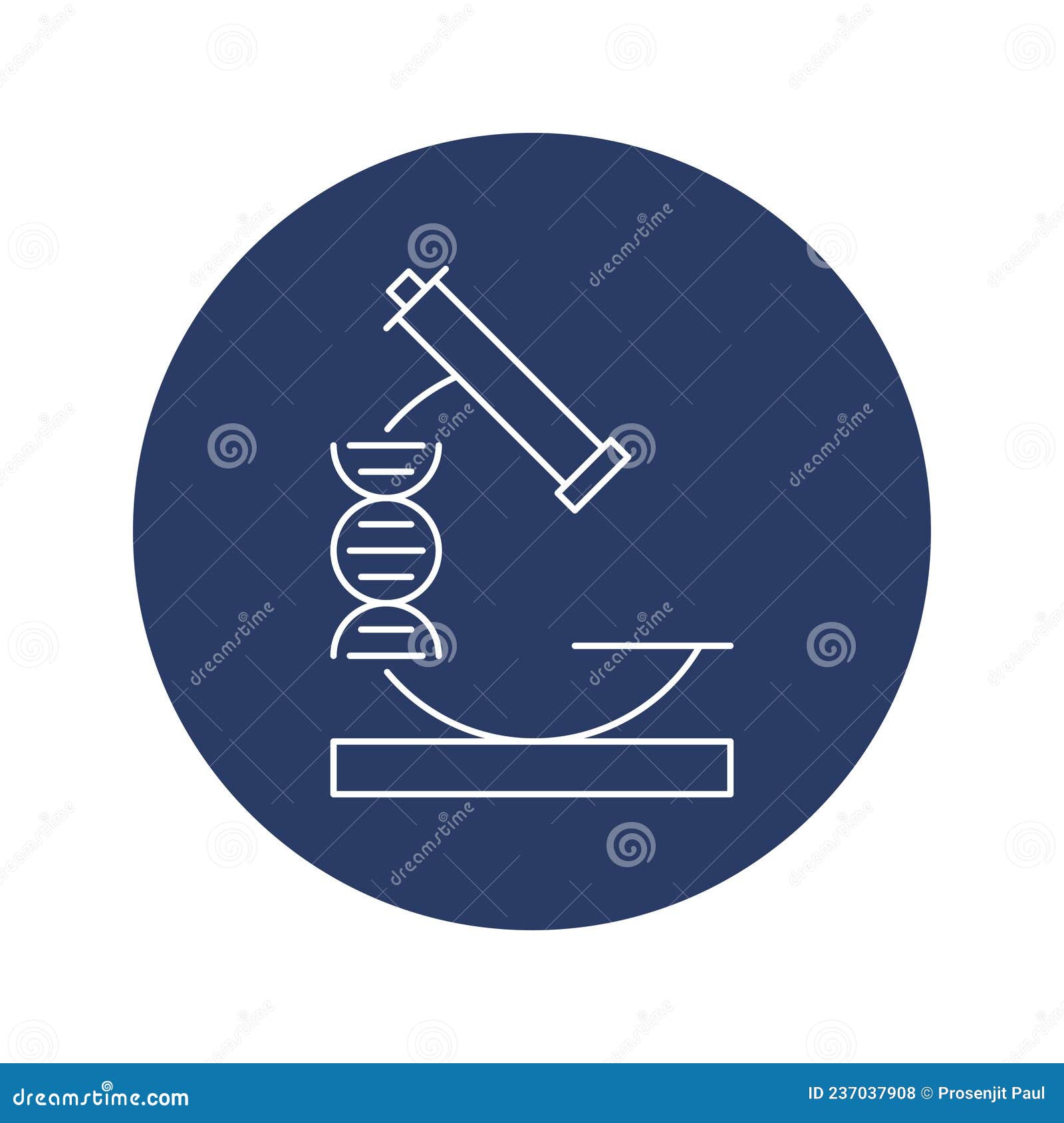 DNA Lab Research Microscope Icon Stock Vector - Illustration of ...