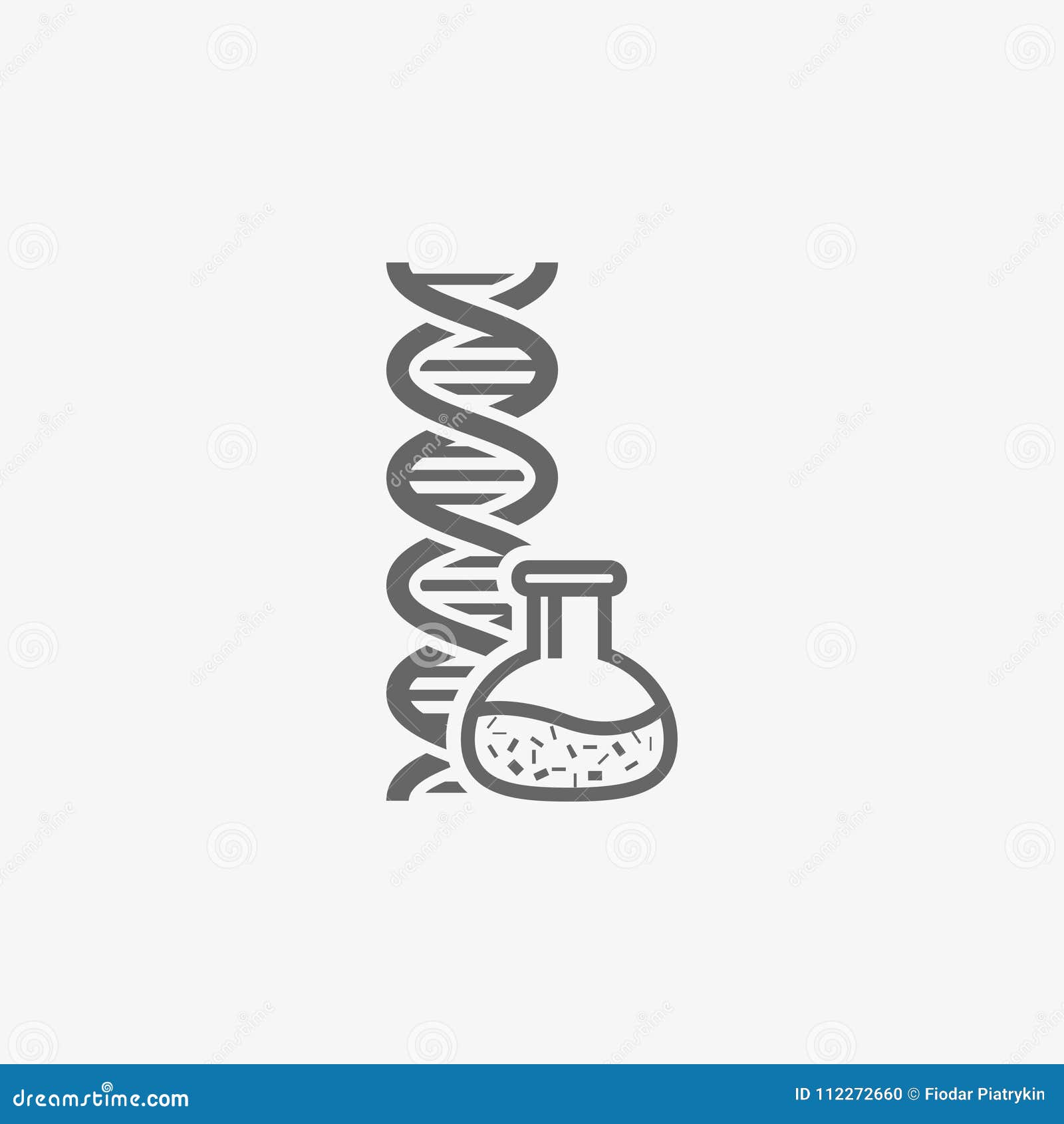 Dna with Laboratory Flask Vector Icon Stock Vector - Illustration of ...