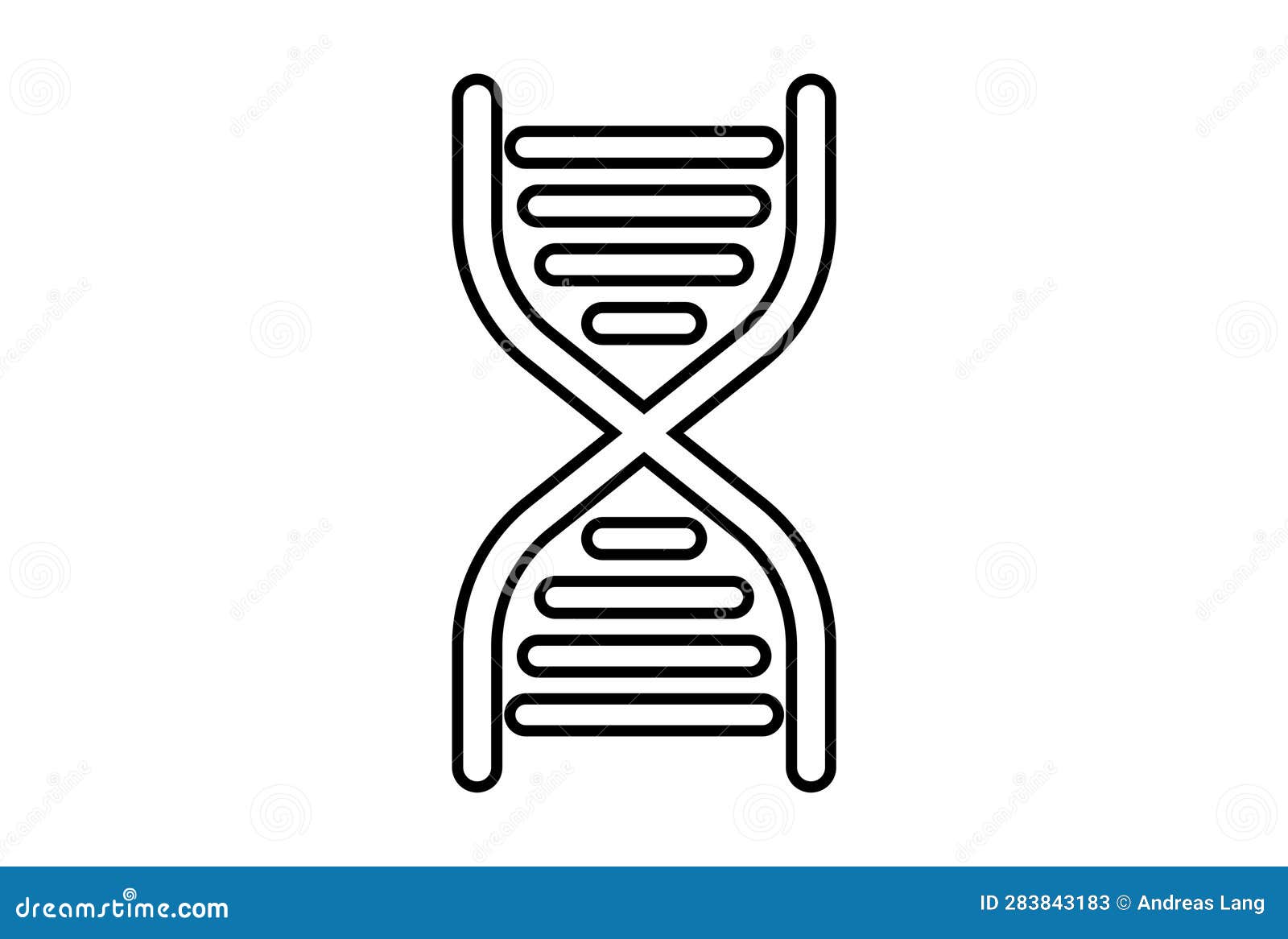 Dna Line Flat Icon Black Science Outline Symbol App Web Sign Stock ...