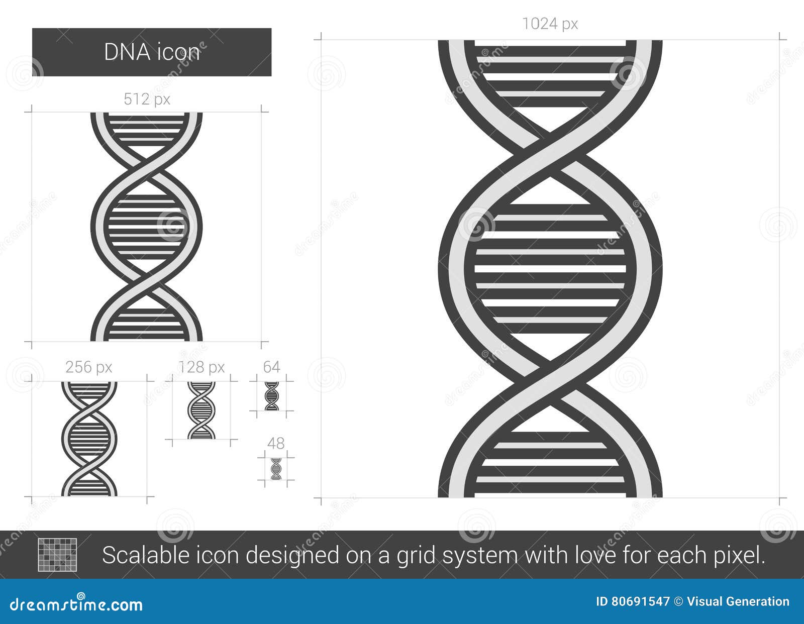 DNA line icon. stock vector. Illustration of curve, evolution - 80691547