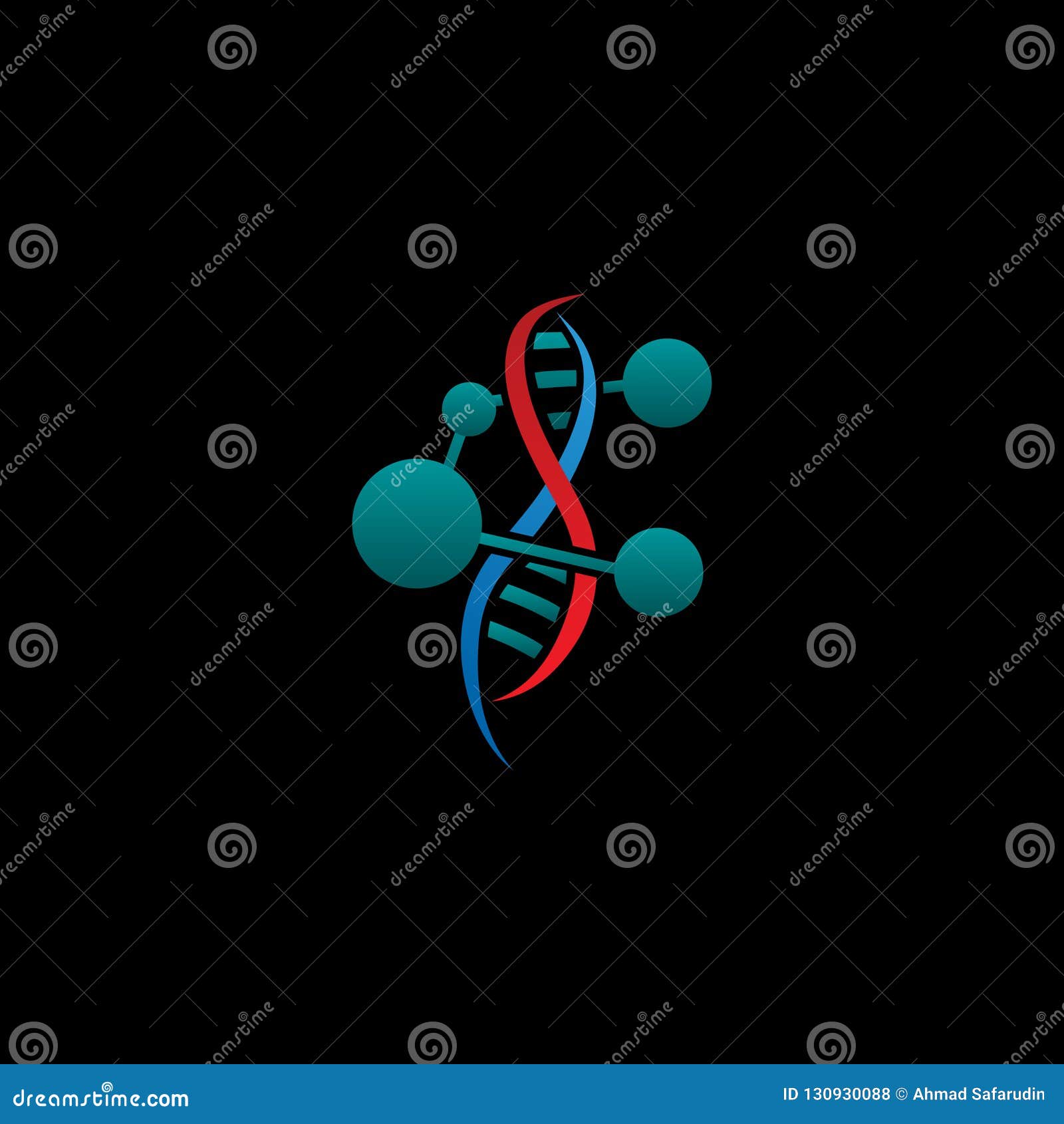 DNA Logo with Chemical Structure Vector. Template Icon for ...