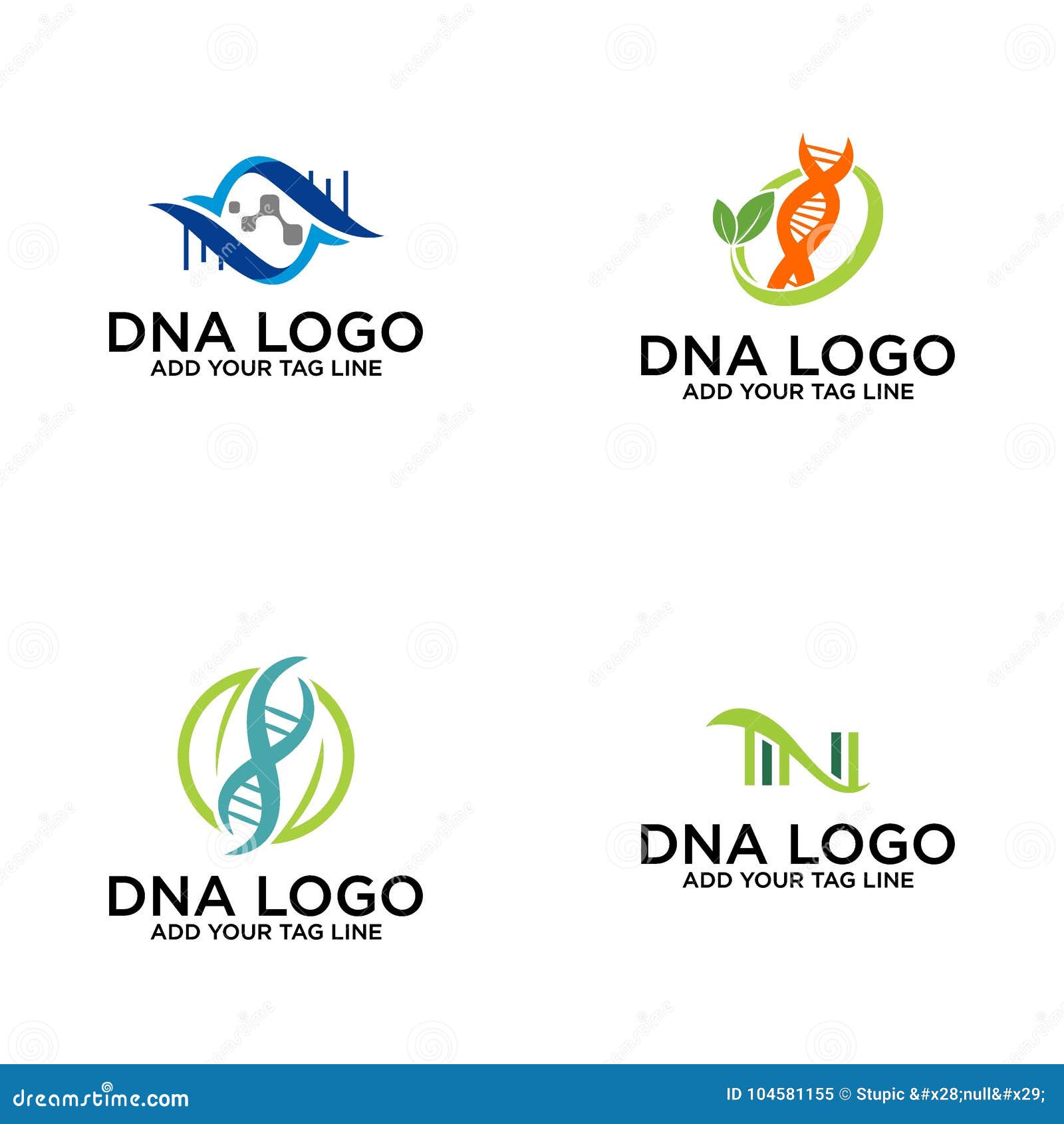 DNA Logo Design Vector and Illustration Stock Vector - Illustration of ...