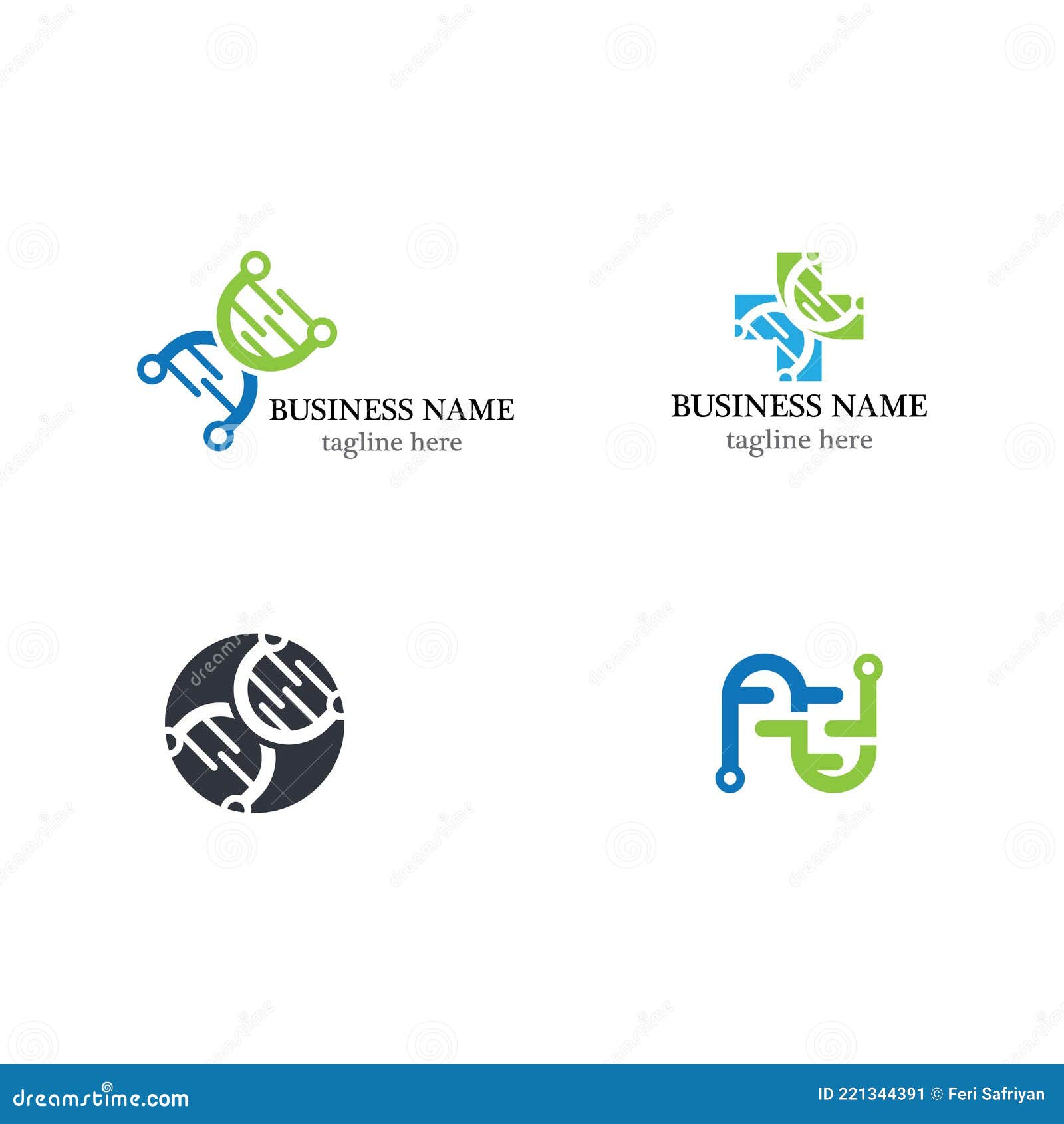 DNA logo icon set stock vector. Illustration of code - 221344391