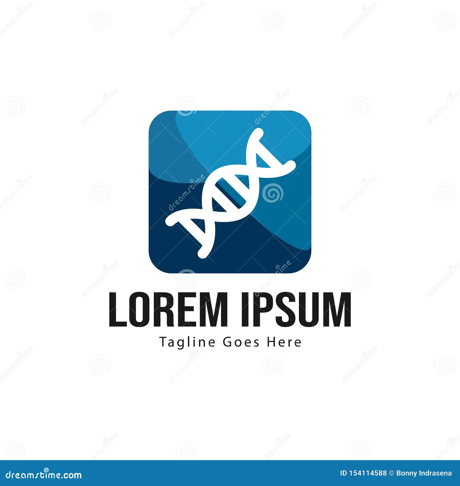 DNA Logo Template Design with Frame. Minimalist DNA Logo Vector ...