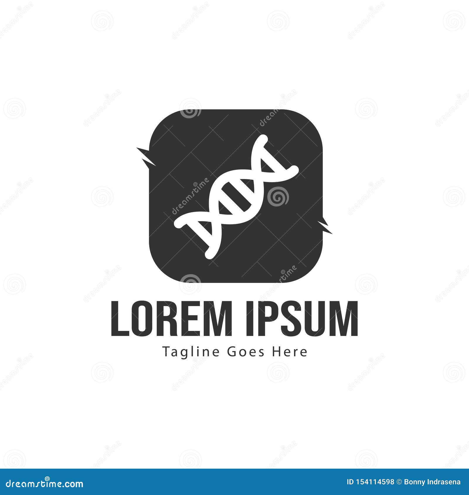 DNA Logo Template Design with Frame. Minimalist DNA Logo Vector Illustration Stock Vector ...