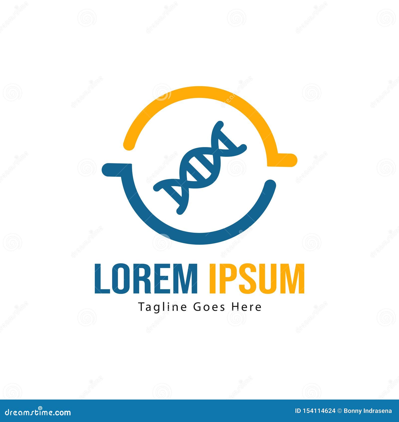 DNA Logo Template Design with Frame. Minimalist DNA Logo Vector ...