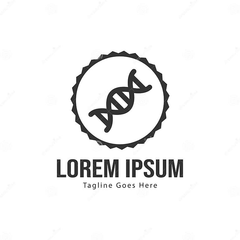 DNA Logo Template Design with Frame. Minimalist DNA Logo Vector ...