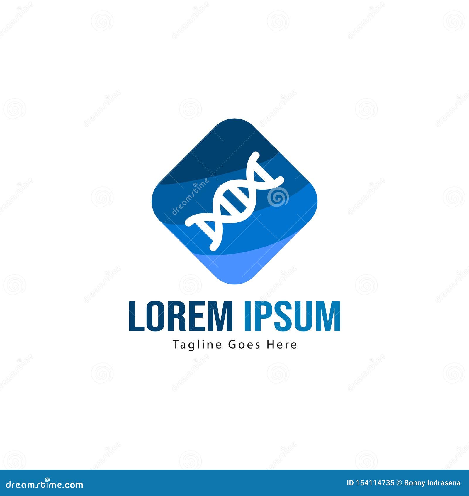DNA Logo Template Design with Frame. Minimalist DNA Logo Vector ...