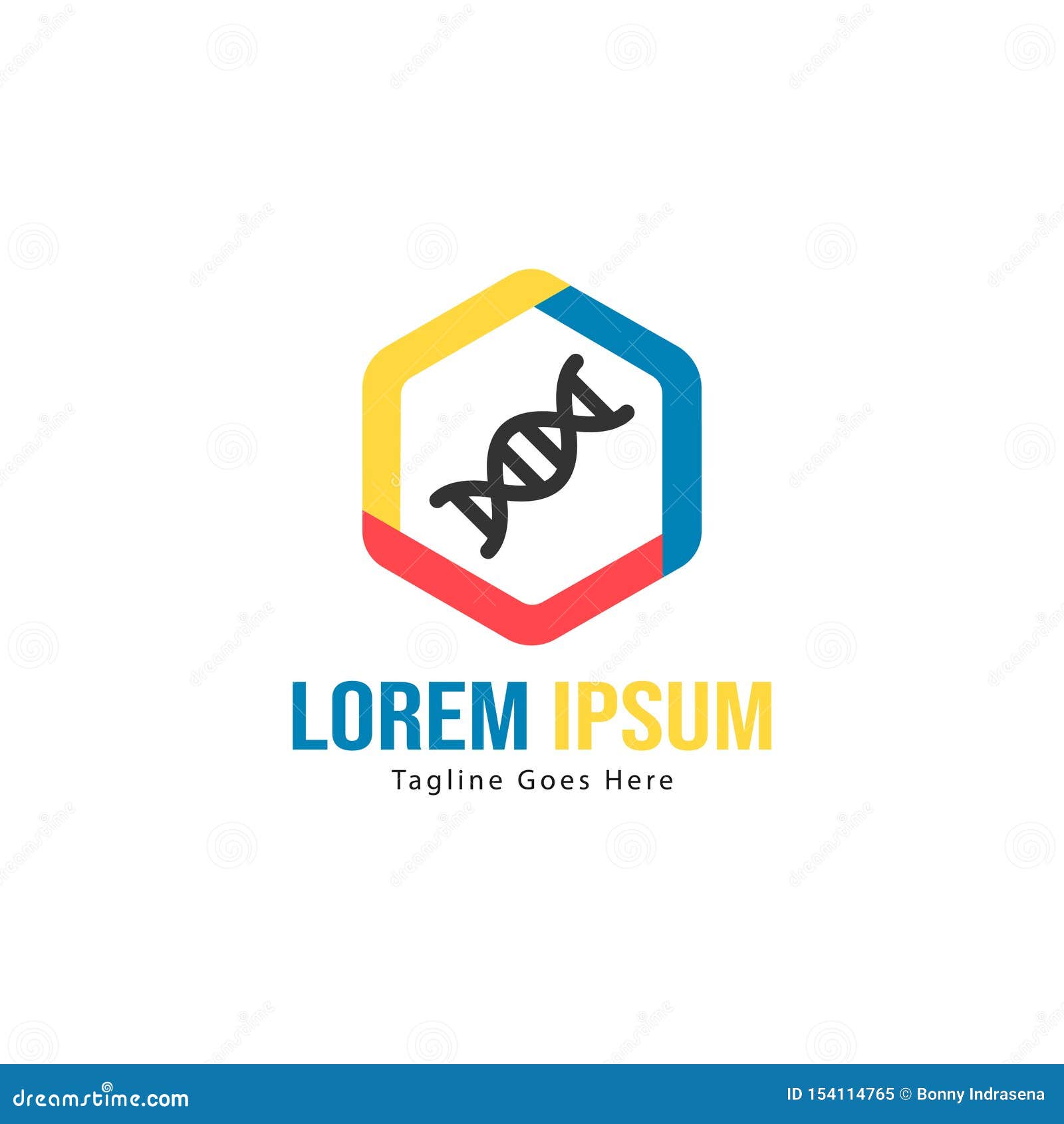 DNA Logo Template Design with Frame. Minimalist DNA Logo Vector ...