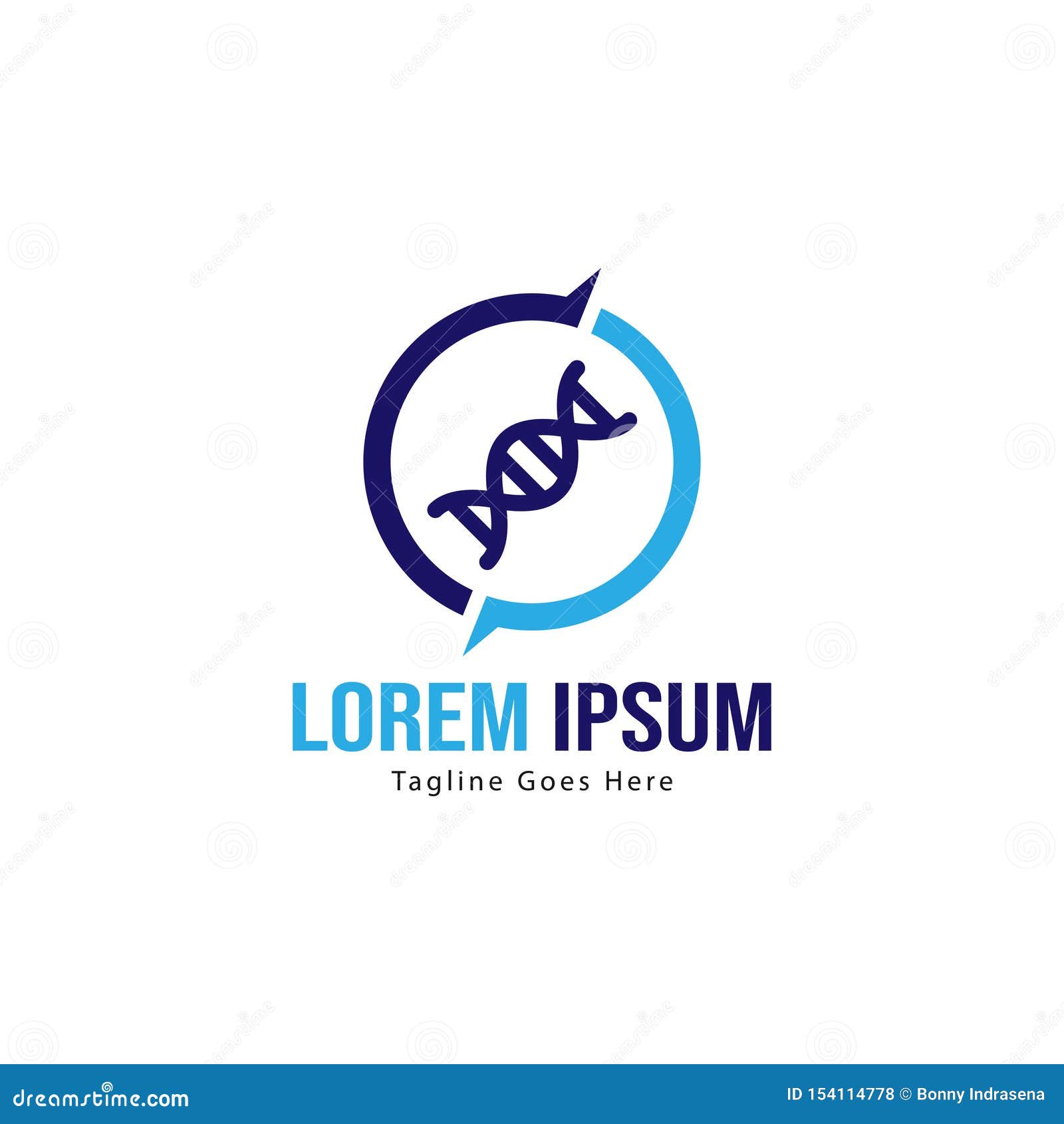 DNA Logo Template Design with Frame. Minimalist DNA Logo Vector ...