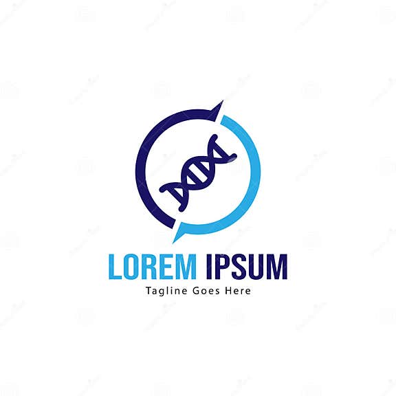 DNA Logo Template Design with Frame. Minimalist DNA Logo Vector ...