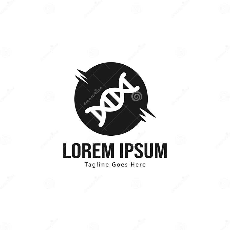 DNA Logo Template Design with Frame. Minimalist DNA Logo Vector ...