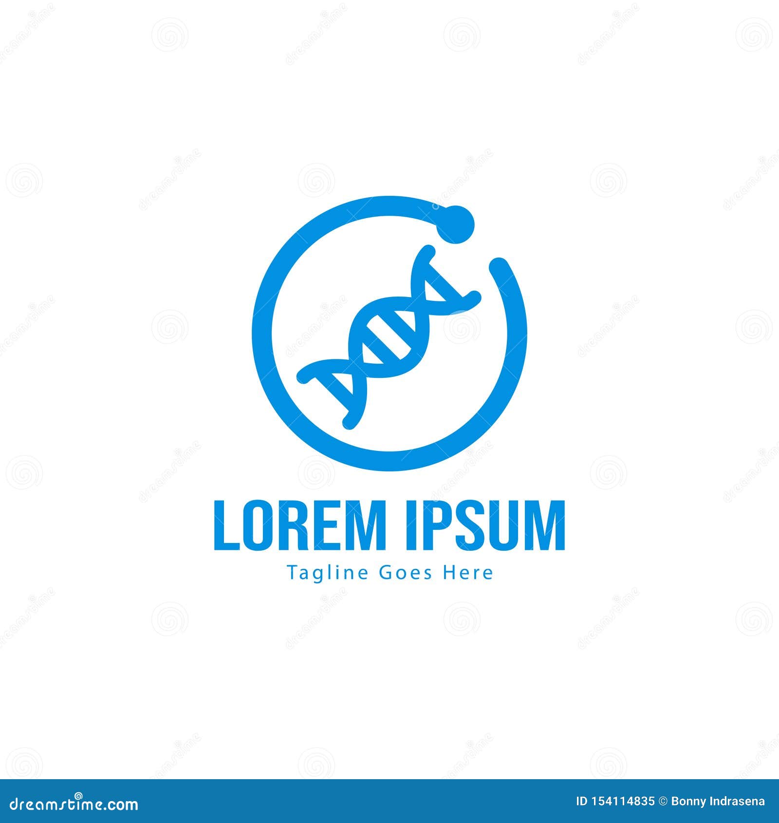 DNA Logo Template Design with Frame. Minimalist DNA Logo Vector ...