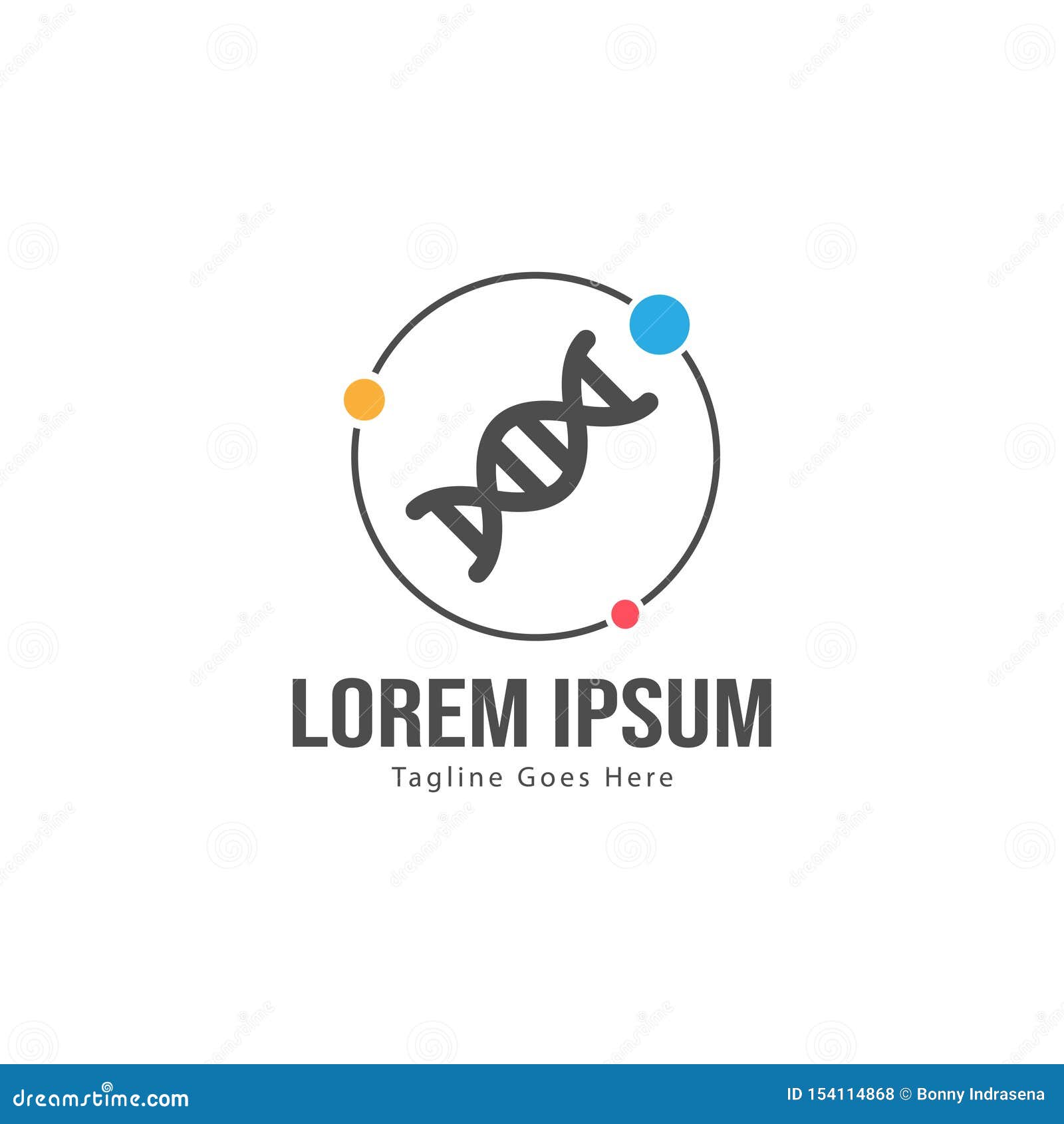 DNA Logo Template Design with Frame. Minimalist DNA Logo Vector ...