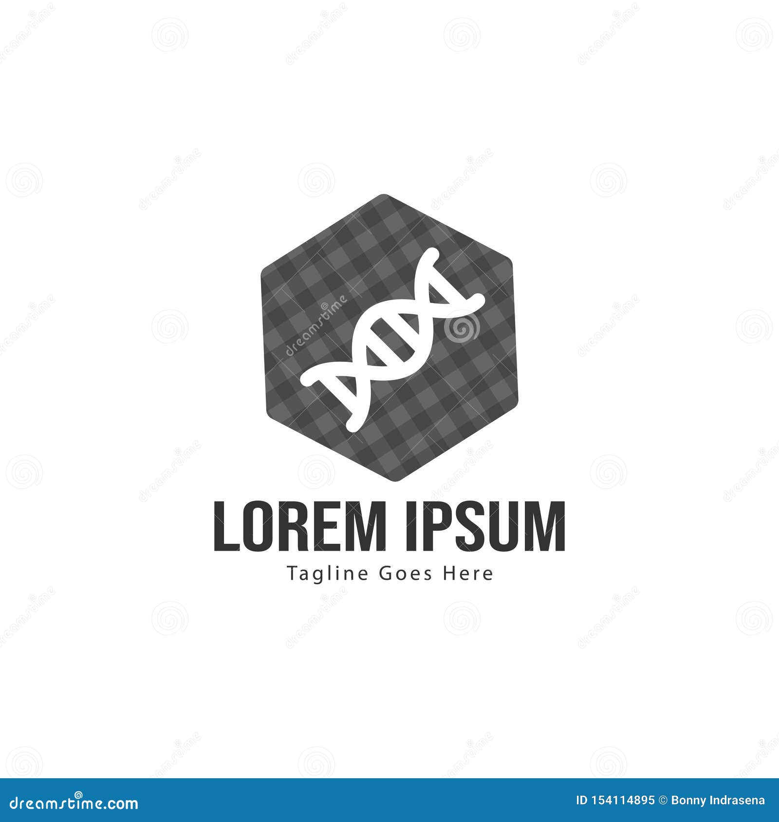 DNA Logo Template Design with Frame. Minimalist DNA Logo Vector ...