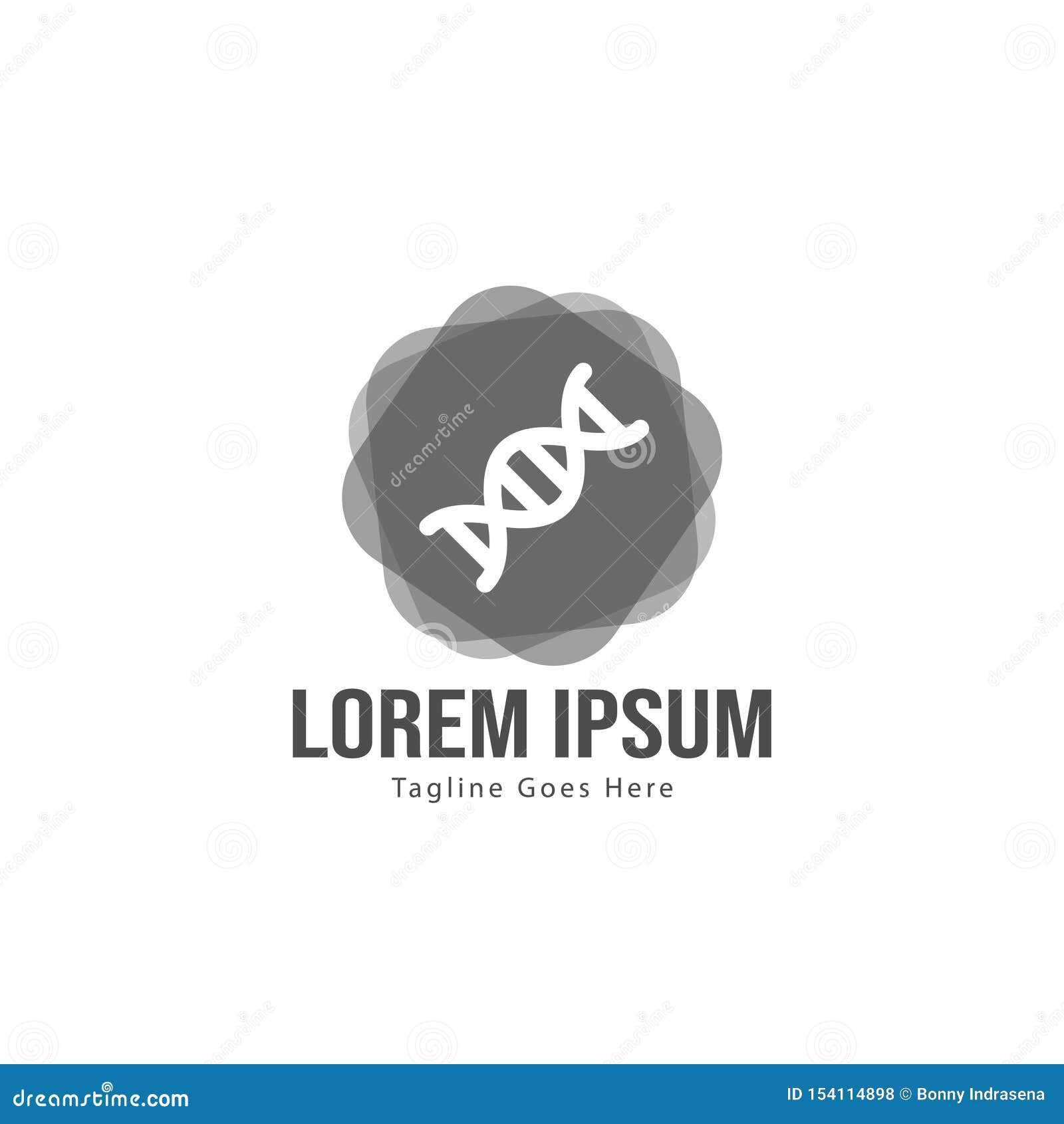 DNA Logo Template Design with Frame. Minimalist DNA Logo Vector ...