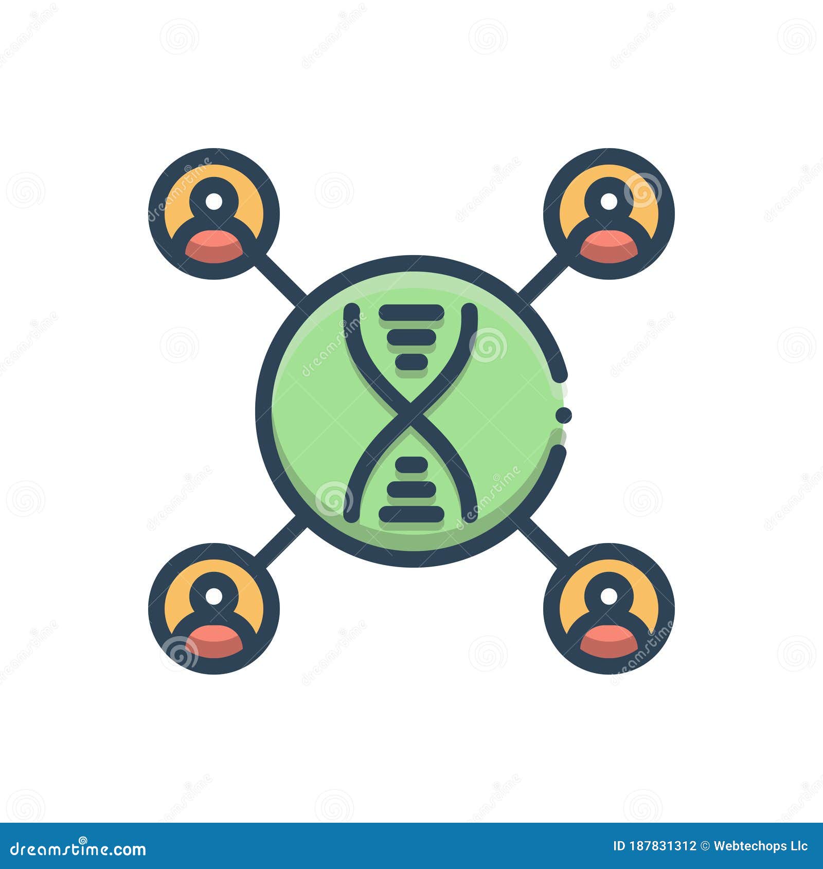 Color Illustration Icon for Dna Matching, Amplification and Genetically ...