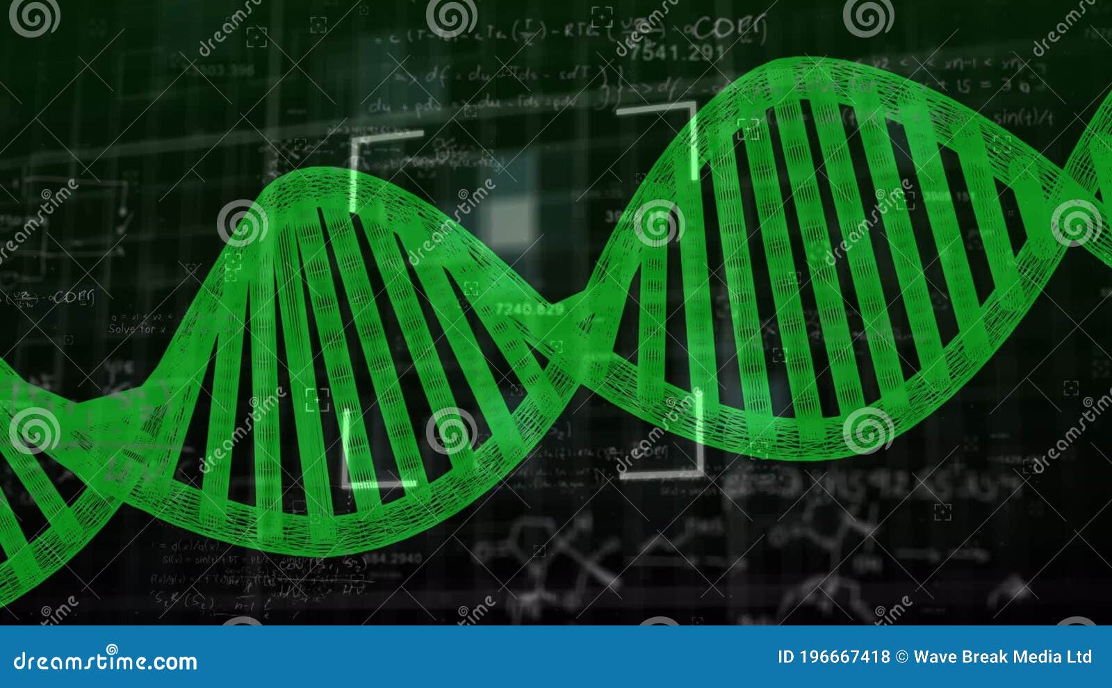 DNA and Mathematical Equations Over Gradient Background. Stock Footage ...