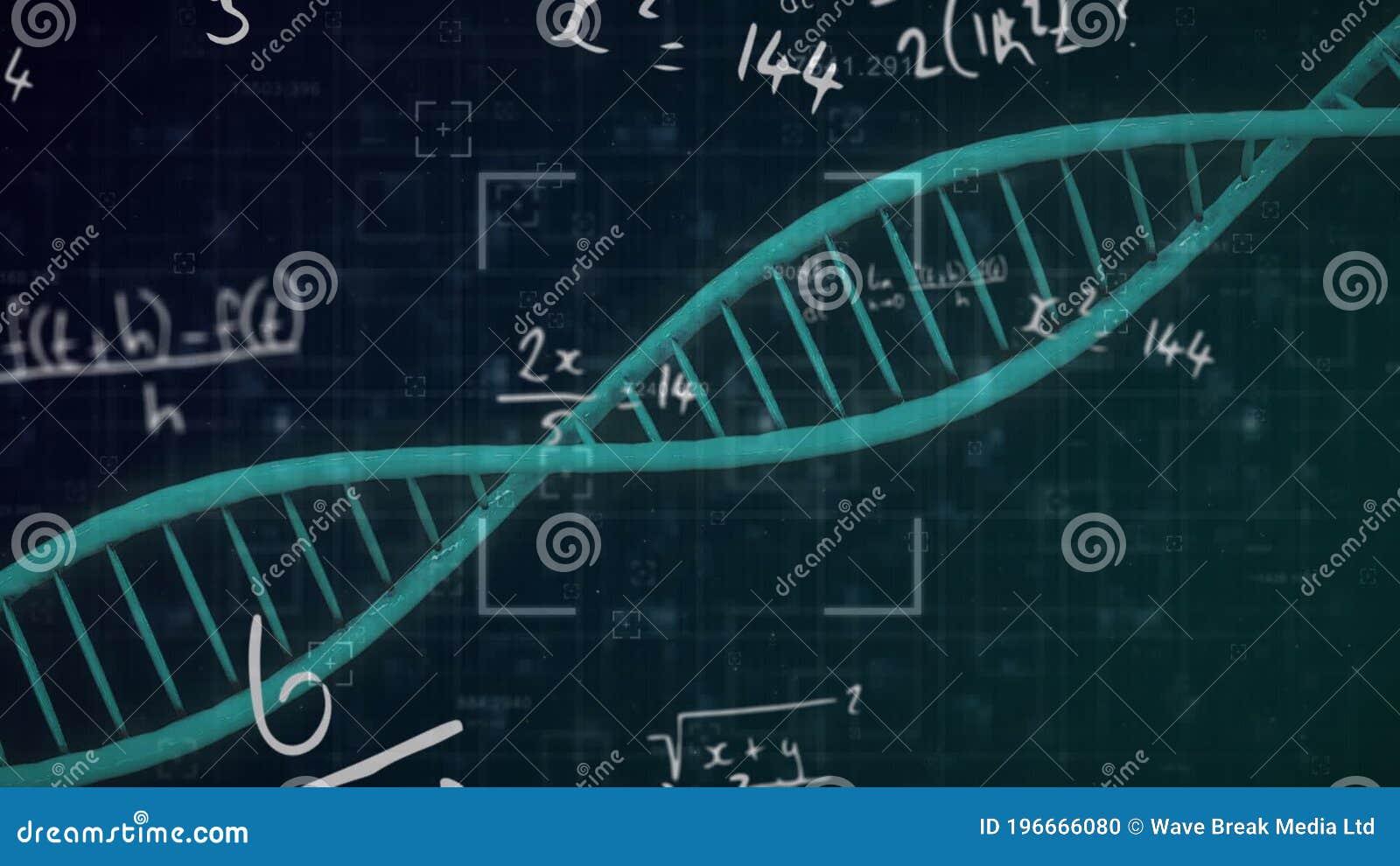 DNA and Mathematical Equations Over Gradient Background. Stock Footage ...