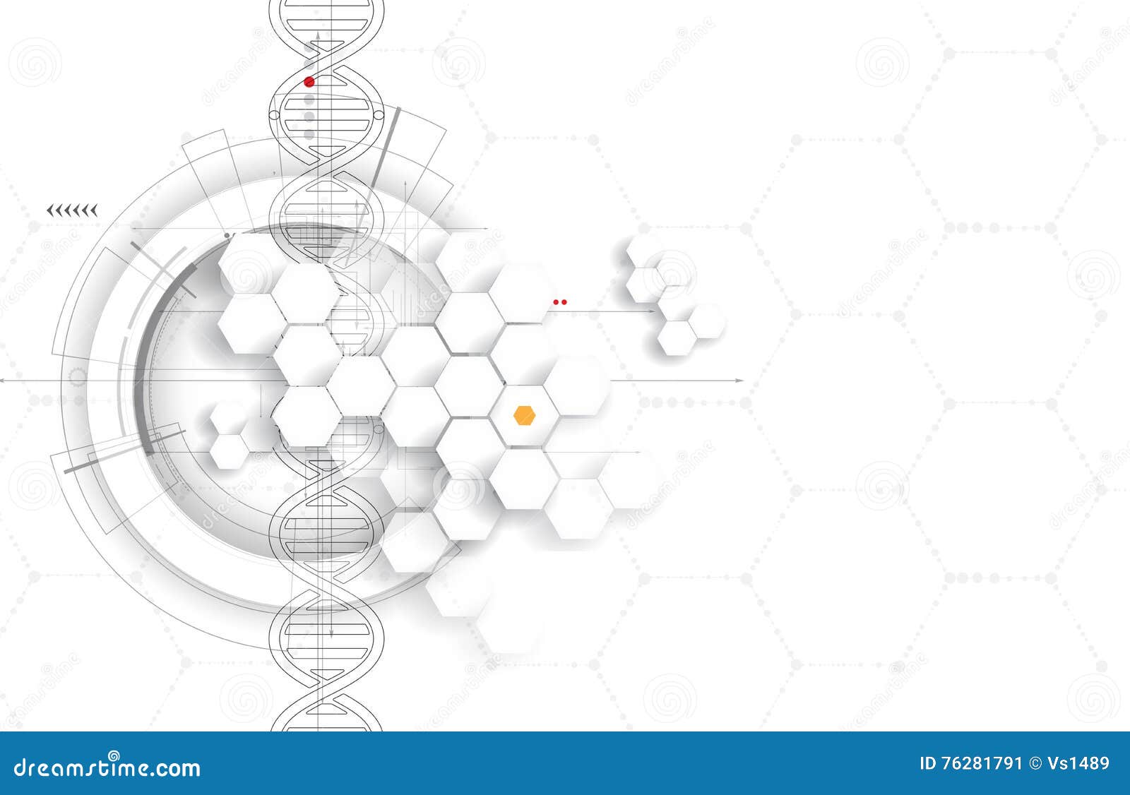 Dna And Medical And Technology Background. Futuristic Molecule Vector ...