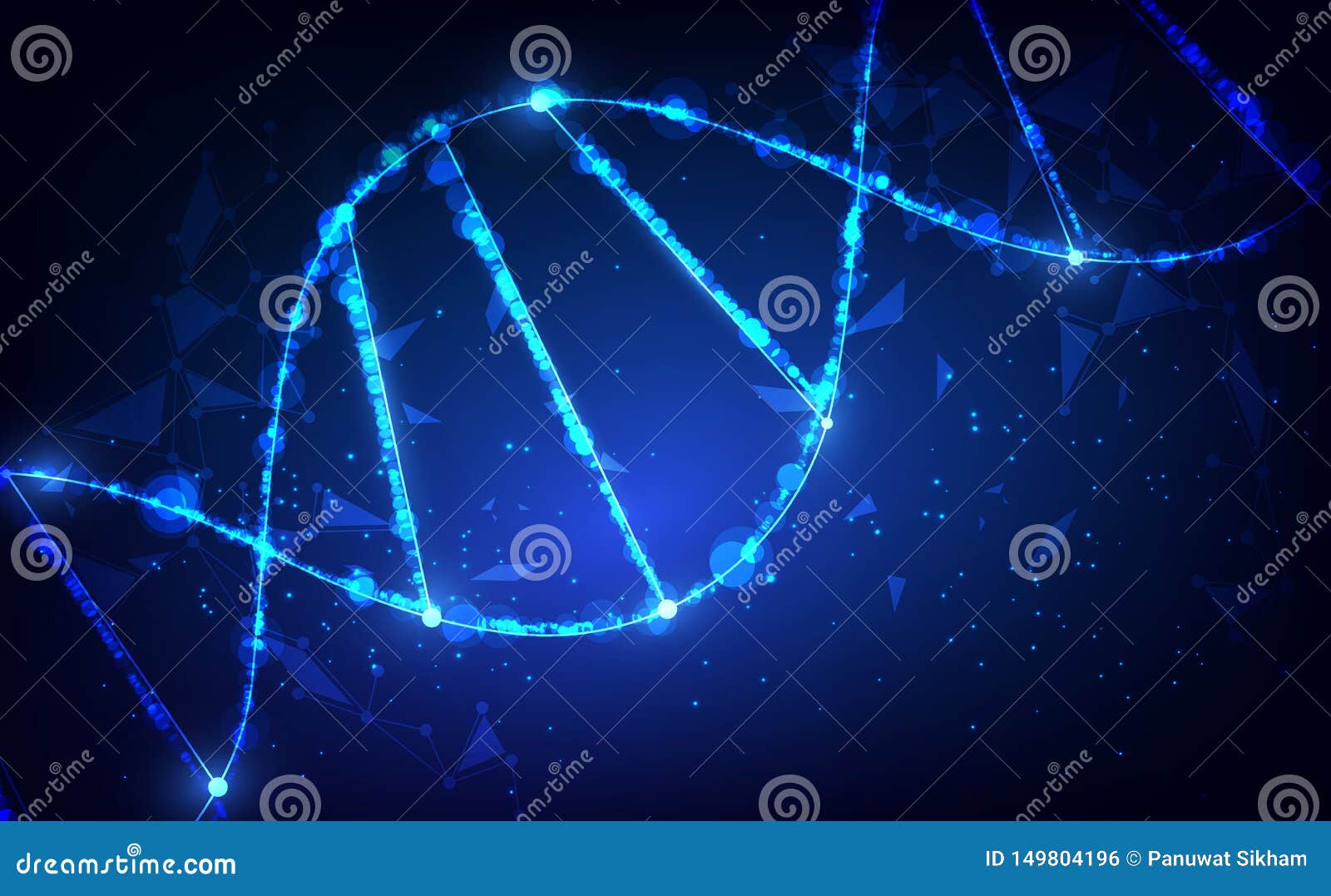 Dna and Medical and Technology Background. Futuristic Molecule ...
