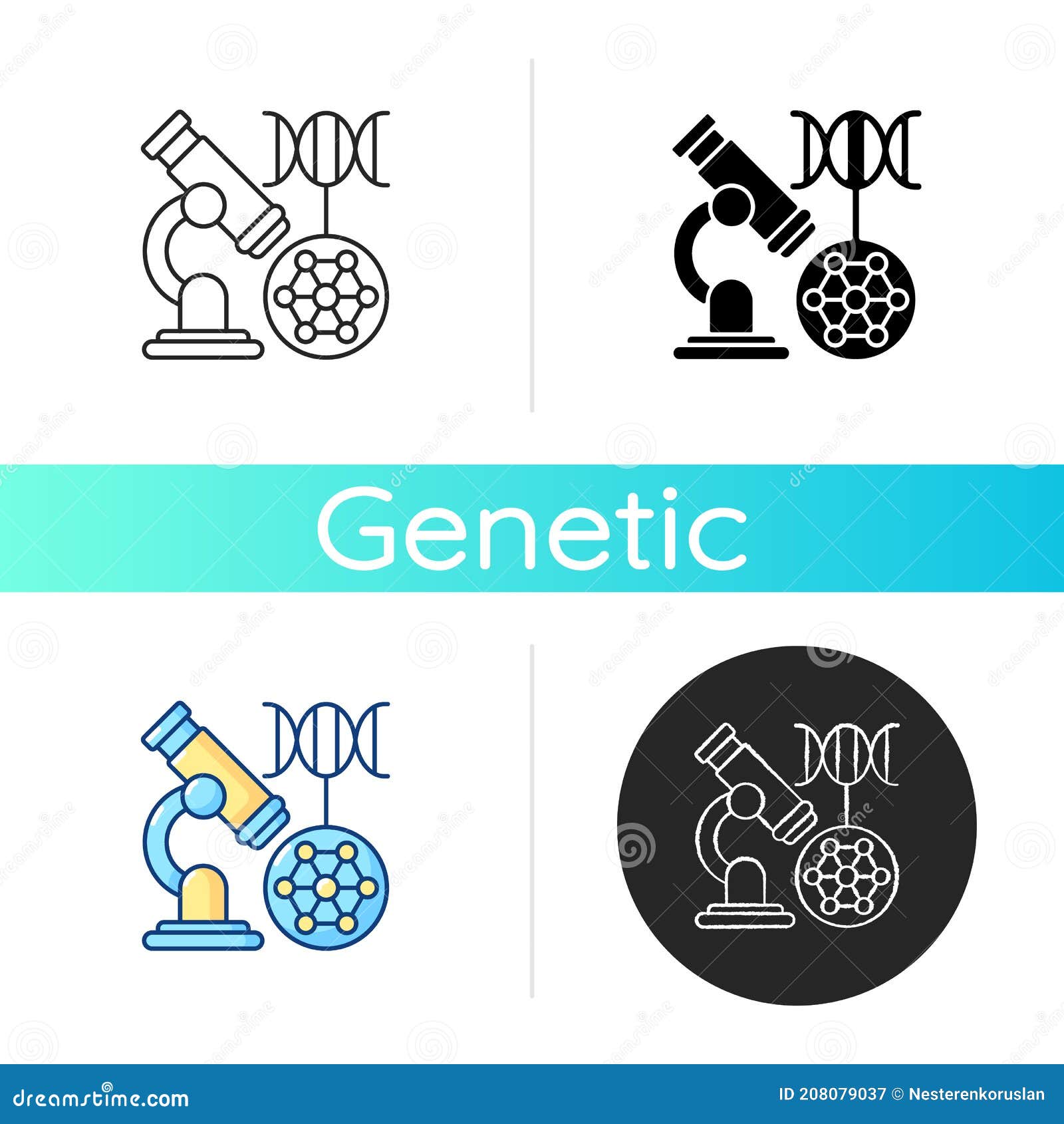 DNA microarray icon stock vector. Illustration of laboratory - 208079037