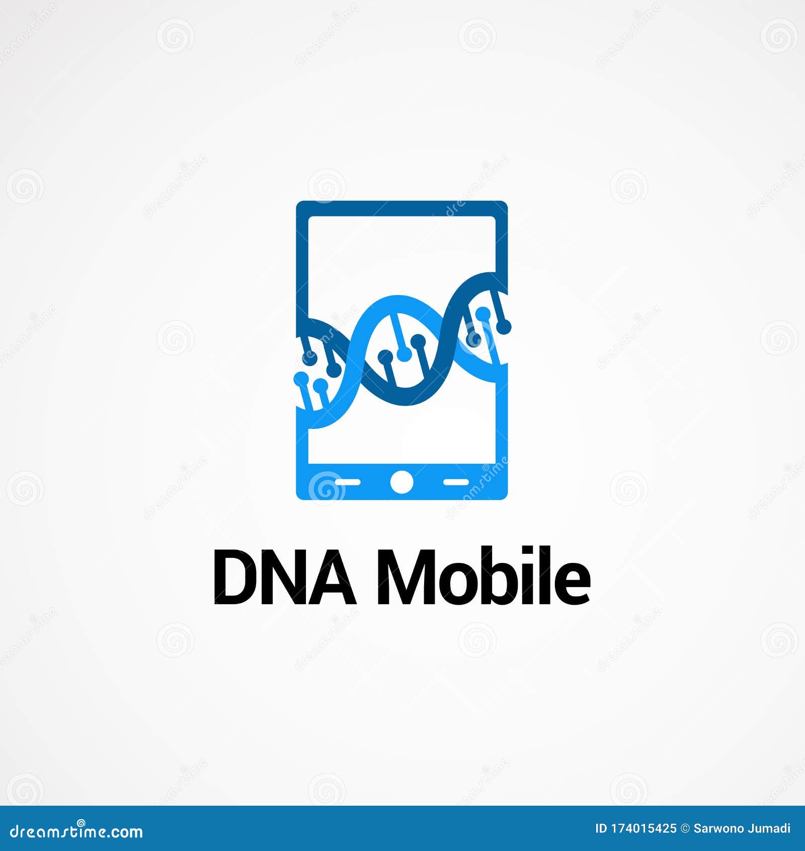 DNA Mobile Logo Vector Concept, Icon, Element, and Template for Company ...
