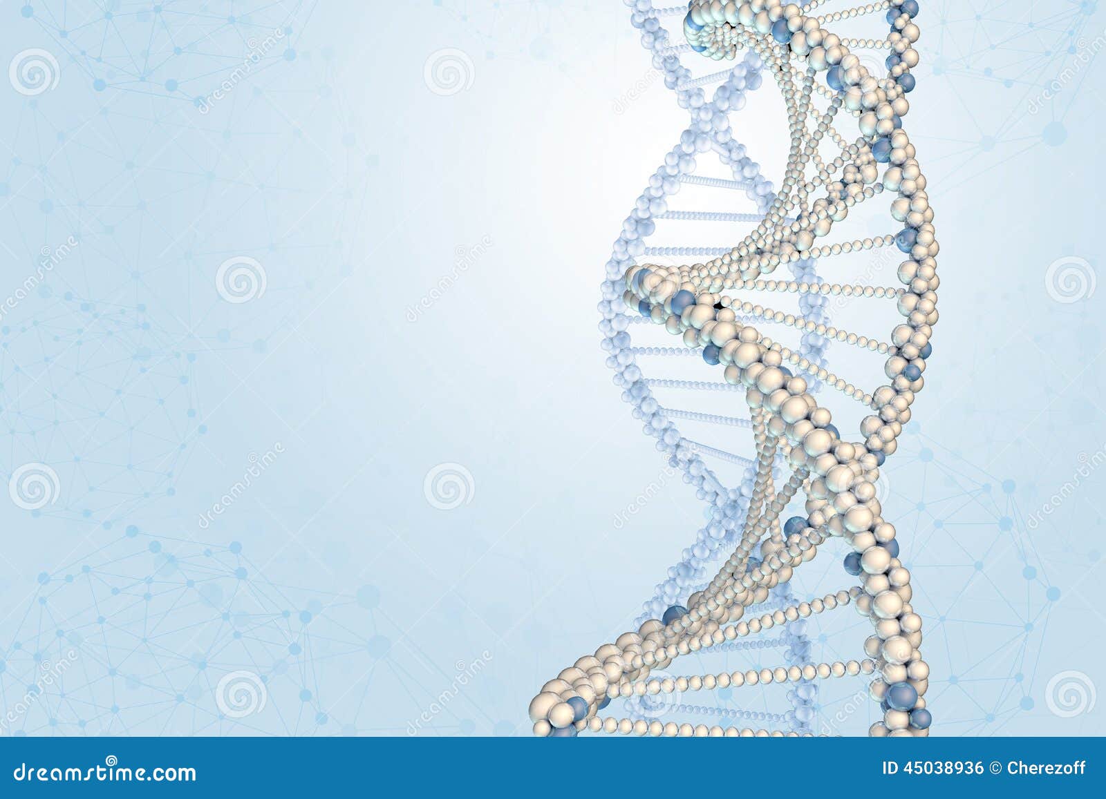 DNA Model on Blue Gradient Background Stock Illustration - Illustration ...