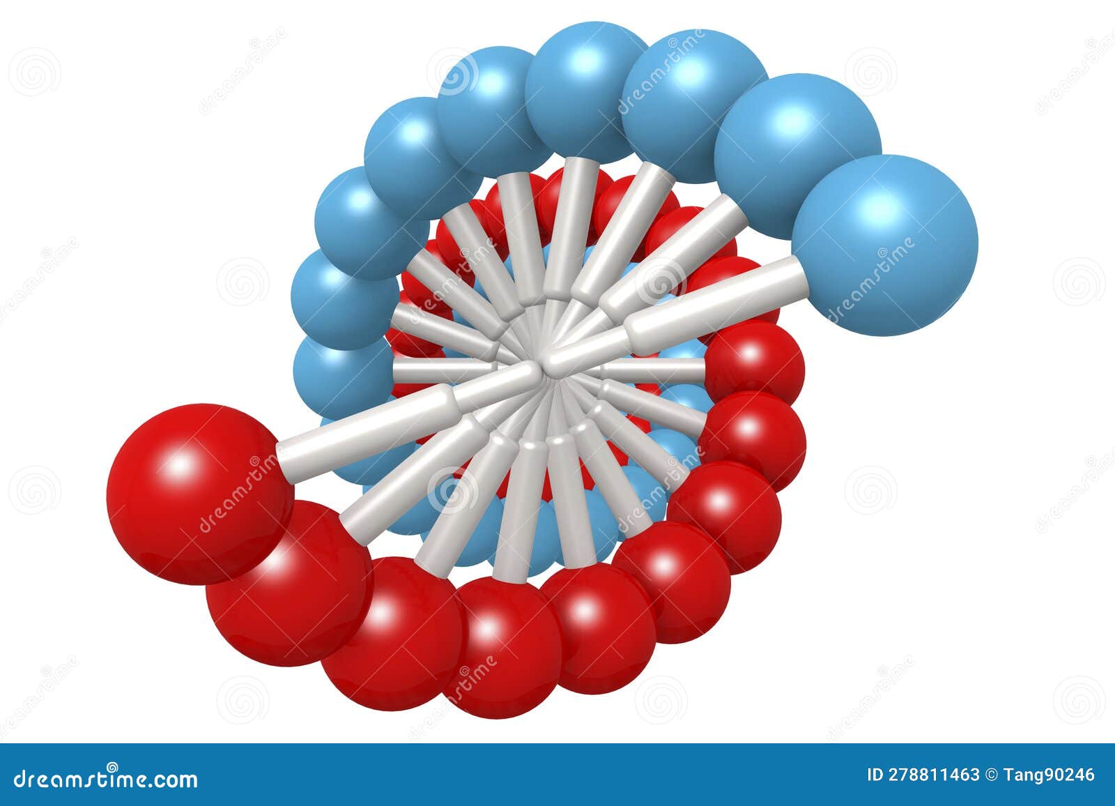 DNA Model with Blue and Red Elements Stock Illustration - Illustration ...