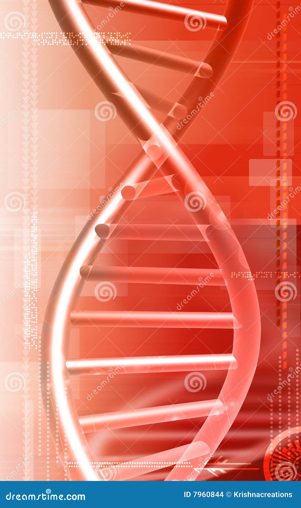DNA model in brown colour stock illustration. Illustration of computer ...